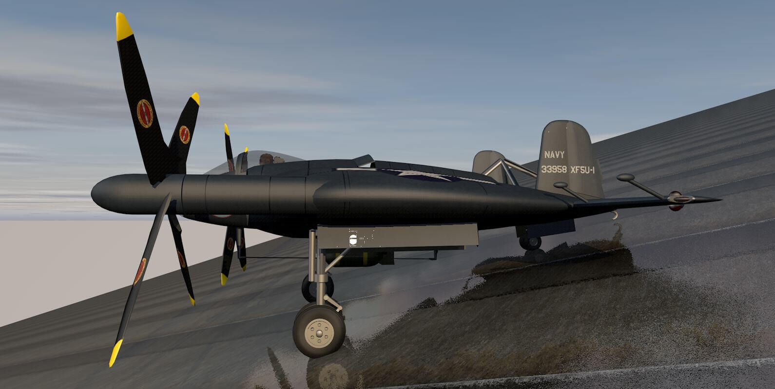 Vought XF5U-1 Flying Flapjack 3D Model by ChipBassChaos