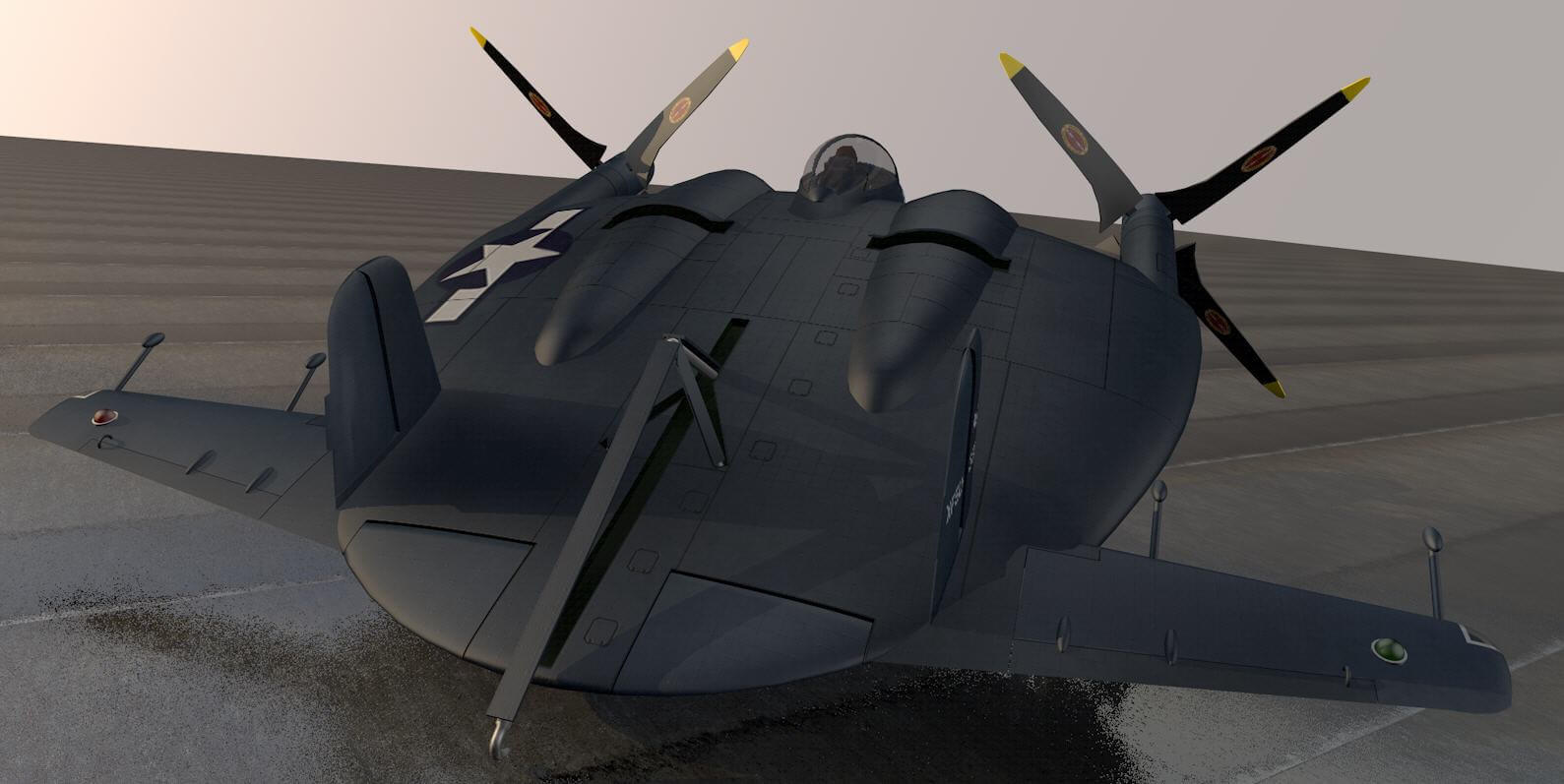 Vought XF5U-1 Flying Flapjack 3D Model by ChipBassChaos