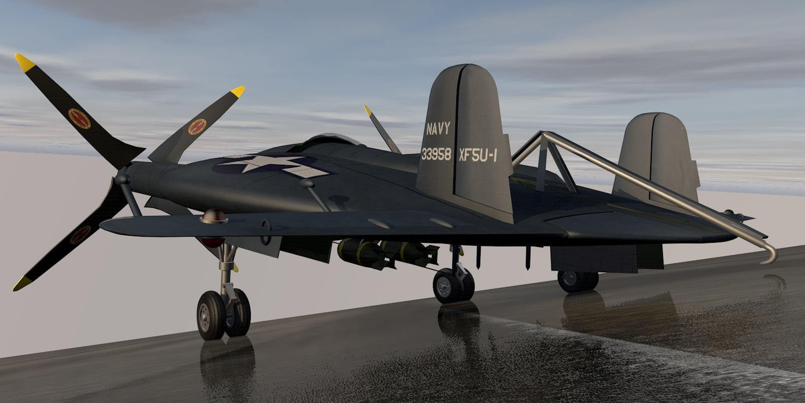 Vought XF5U-1 Flying Flapjack 3D Model by ChipBassChaos