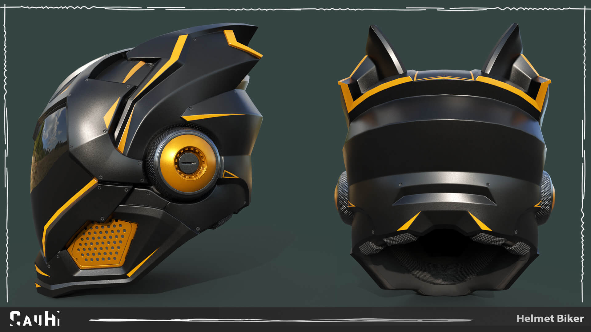 3D PBR Model Helmet Biker Game Asset Low Poly by chitam