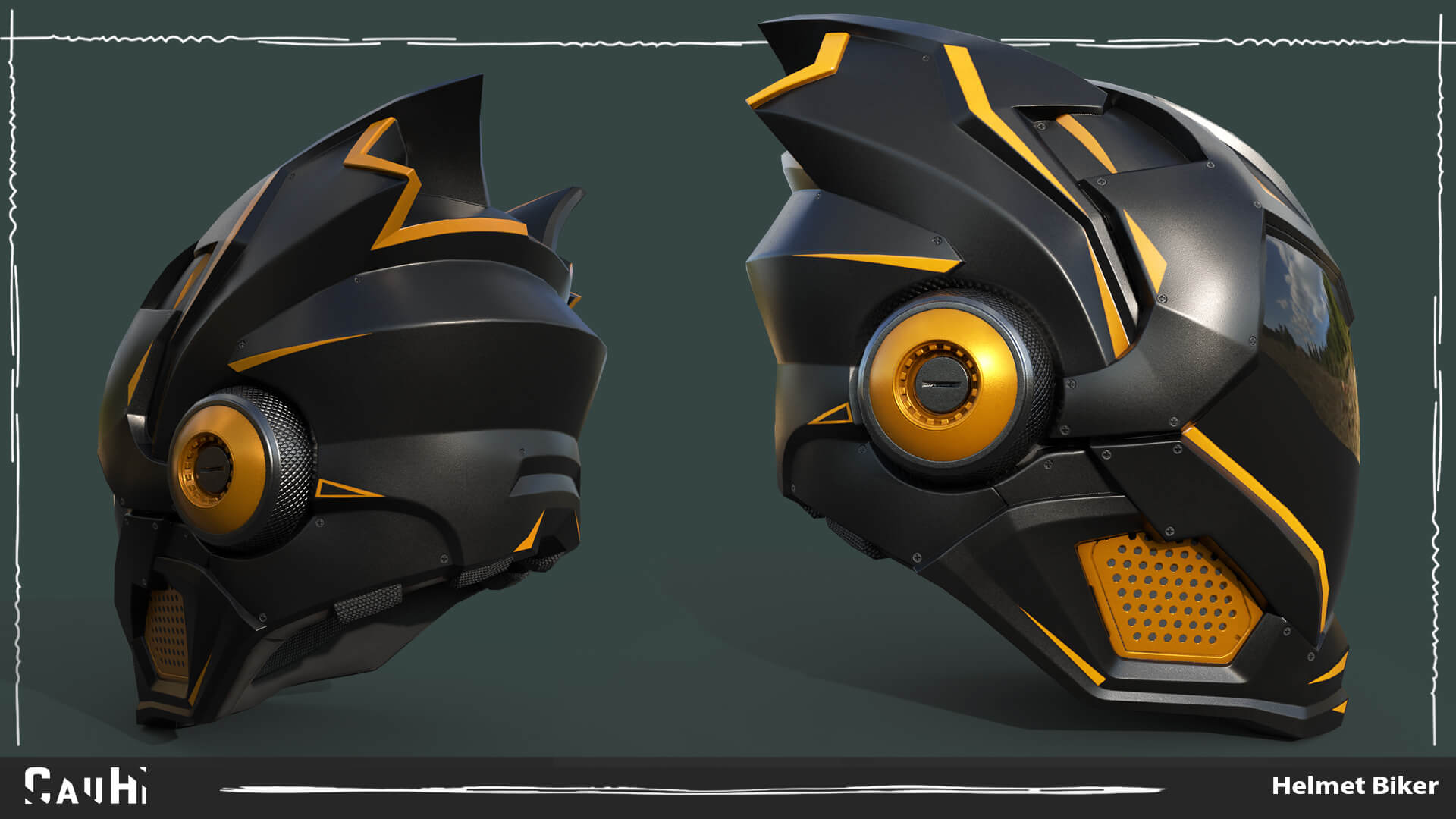 3D PBR Model Helmet Biker Game Asset Low Poly by chitam