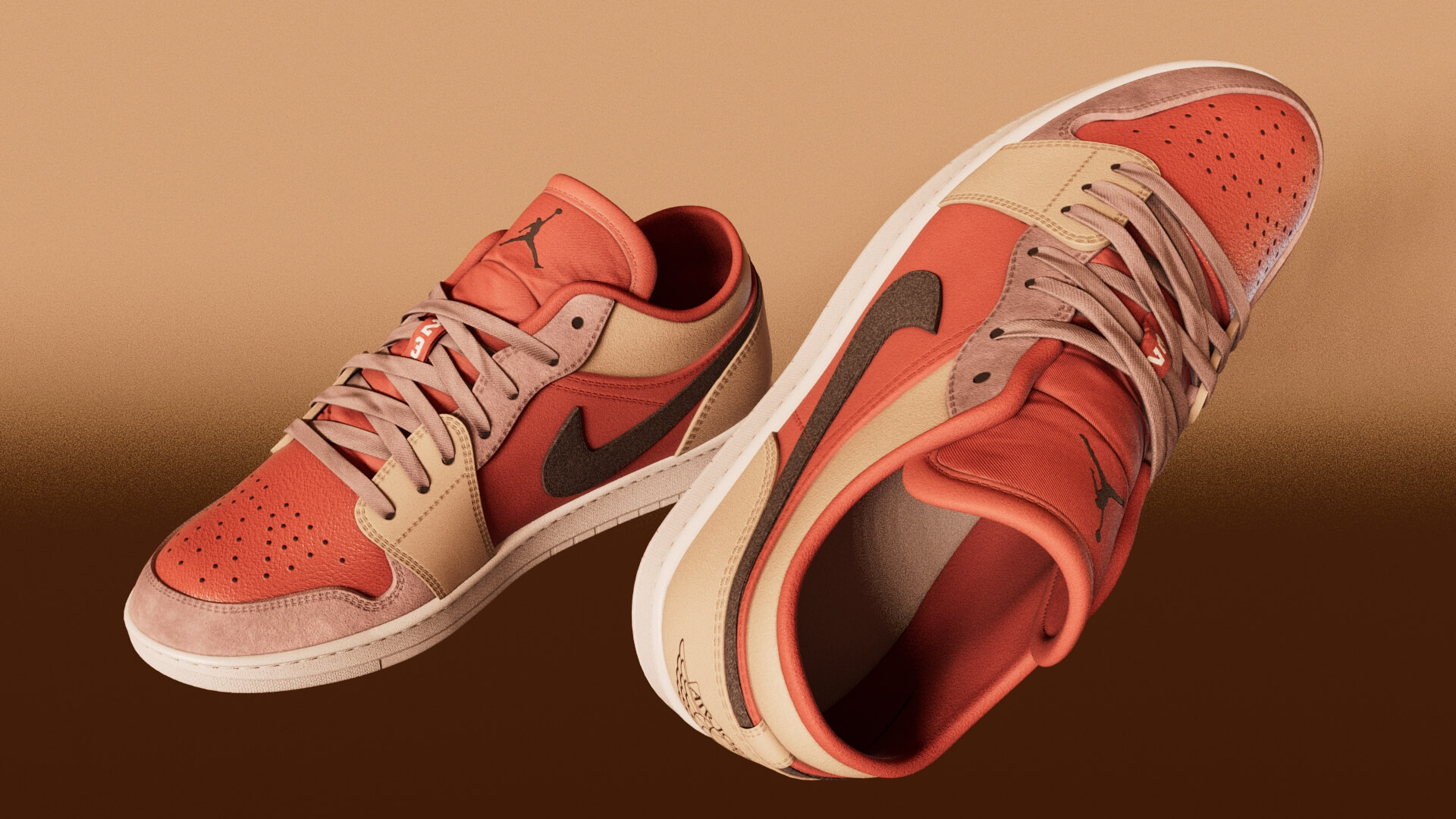 Air Jordan 1 Retro Canyon Rust Shoes - 3D Model by chitam