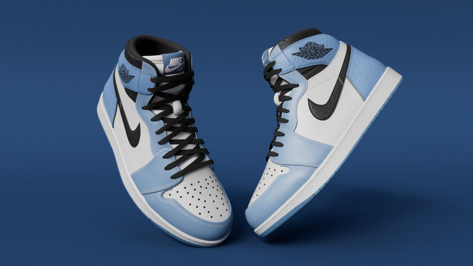 Airjordan 1 Retro Highog Color Blue - 3D Model by chitam