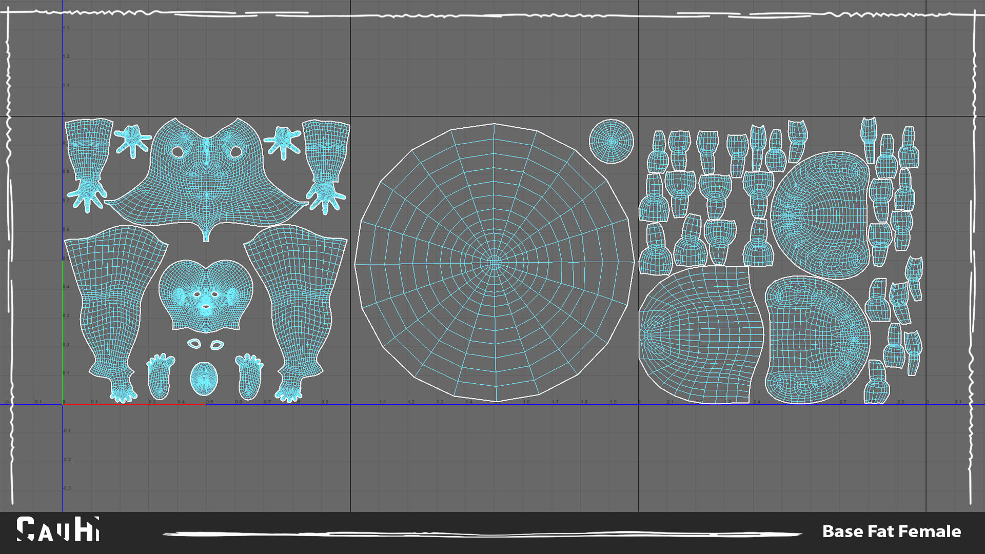 Combo Body Male and Female Fat Stylized 3D Model Collection by chitam