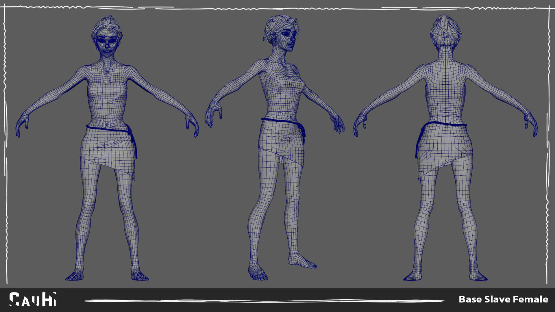 Base Mesh Slave Female Stylized - 3D Model by chitam