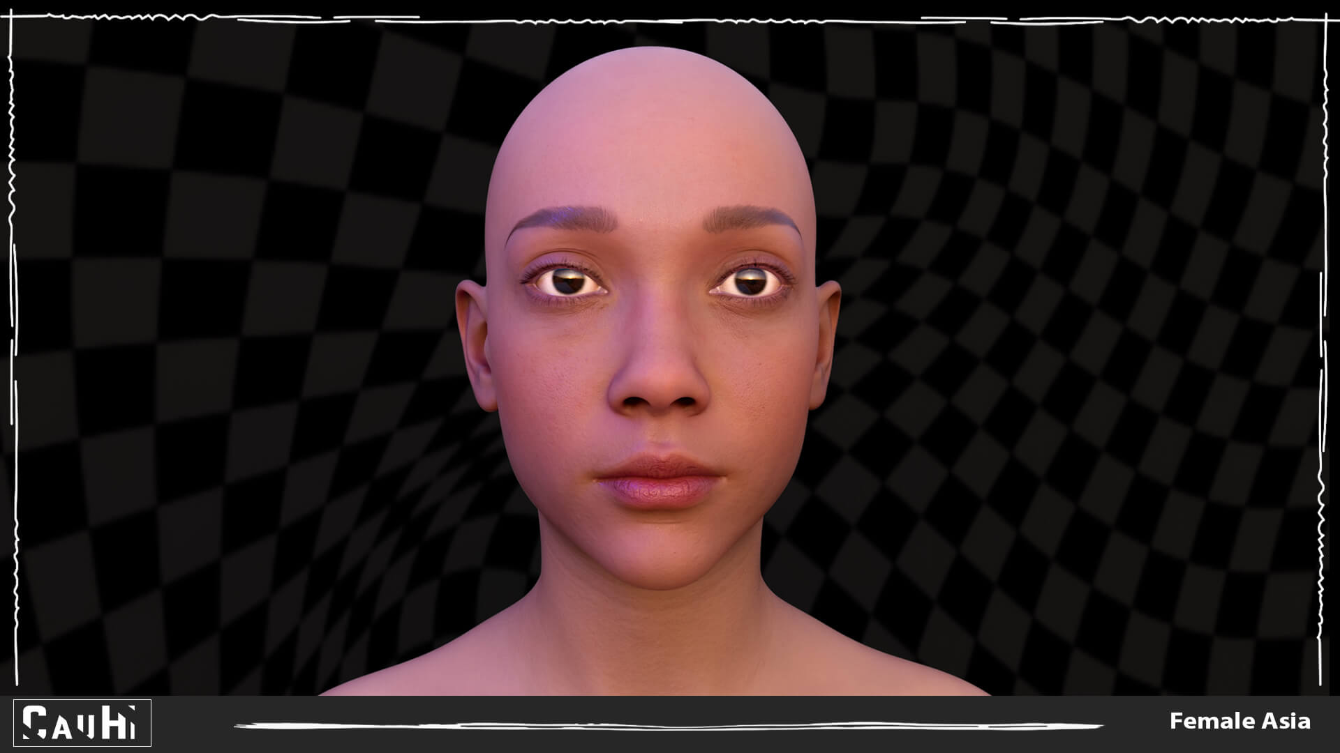 Realistic Character Female Asia 3D Render, Digital Art by chitam