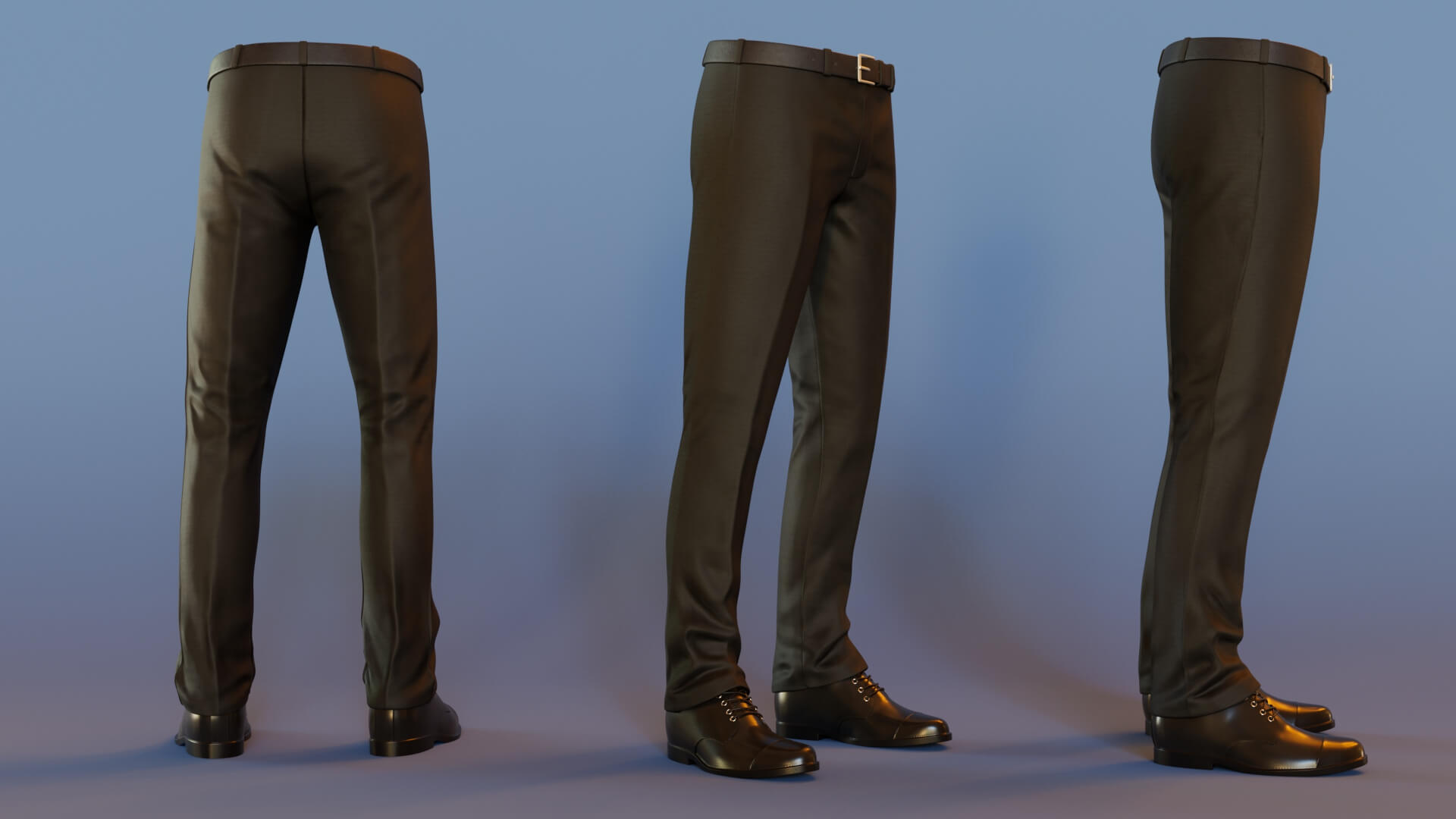 Men's Pants with Velvet Red Blazer, Shirt, Vest, and Shoes - 3D Model ...