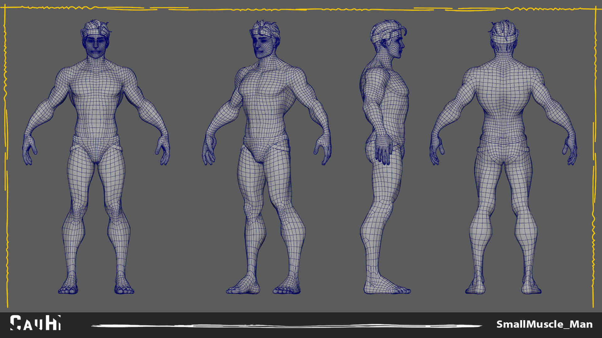Muscle Male Basemesh - 3D Model by chitam