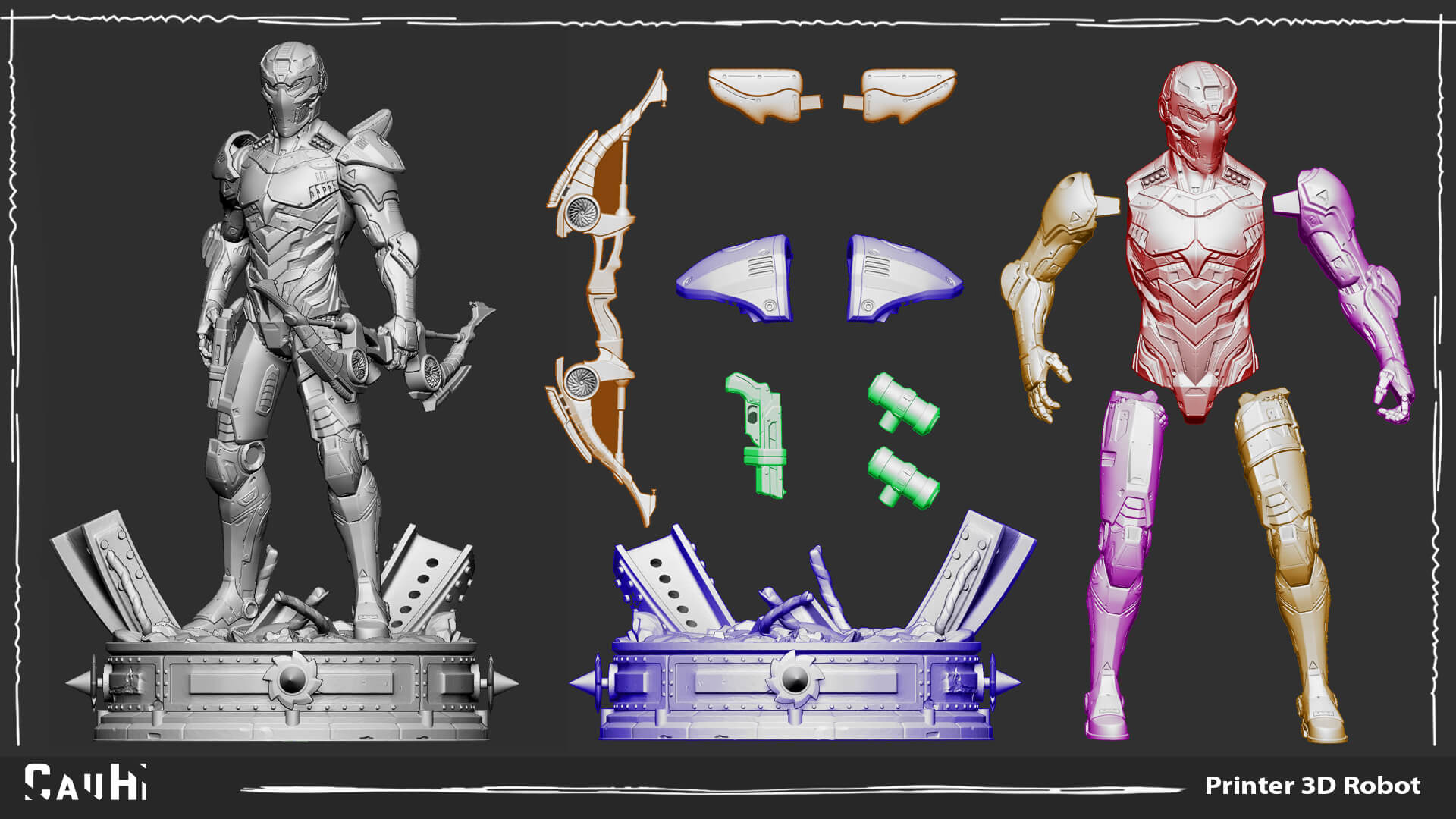 Hard Surface Robot - Free 3D Model by chitam