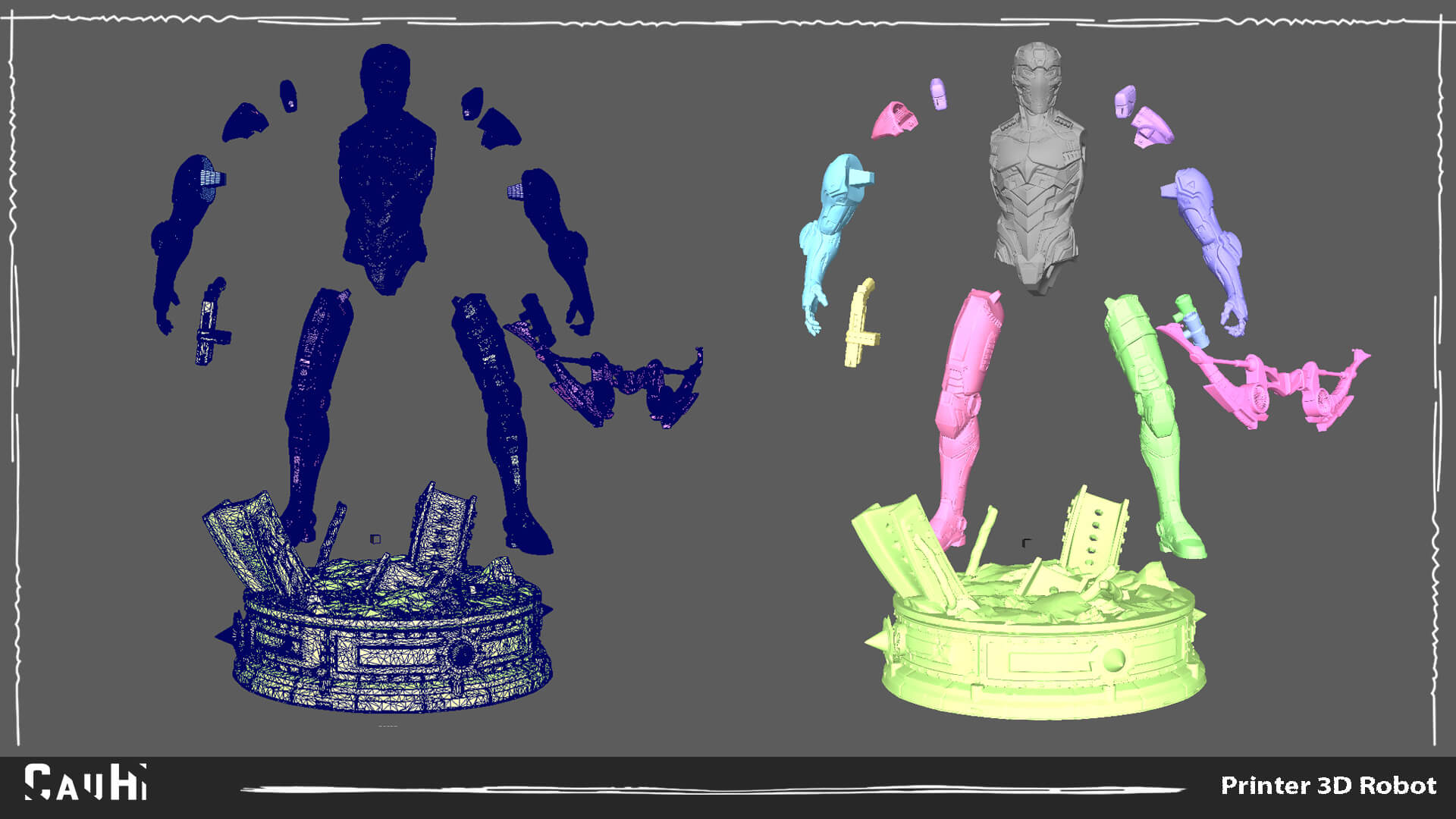 Hard Surface Robot - Free 3D Model by chitam