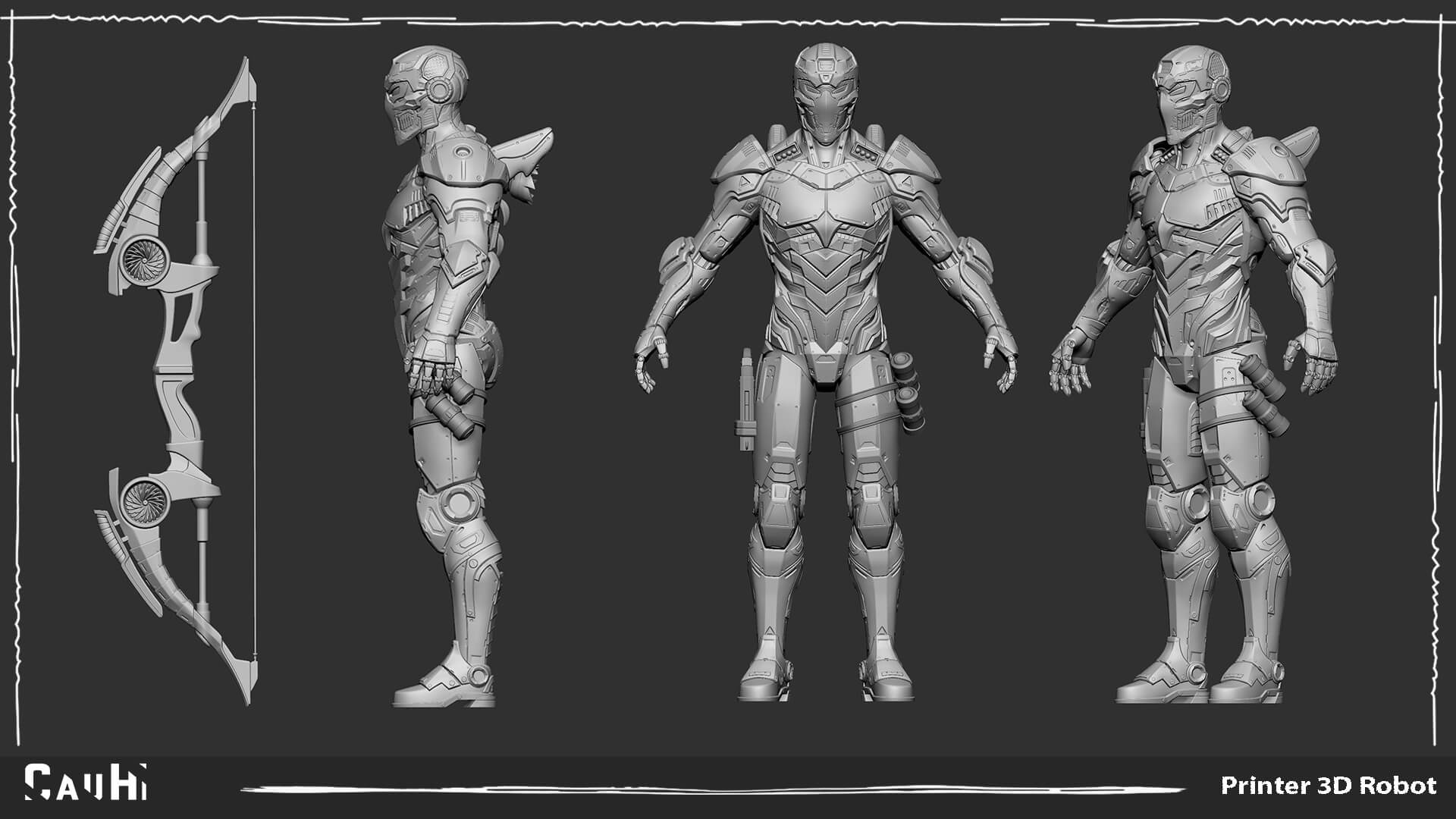 Hard Surface Robot - Free 3D Model by chitam