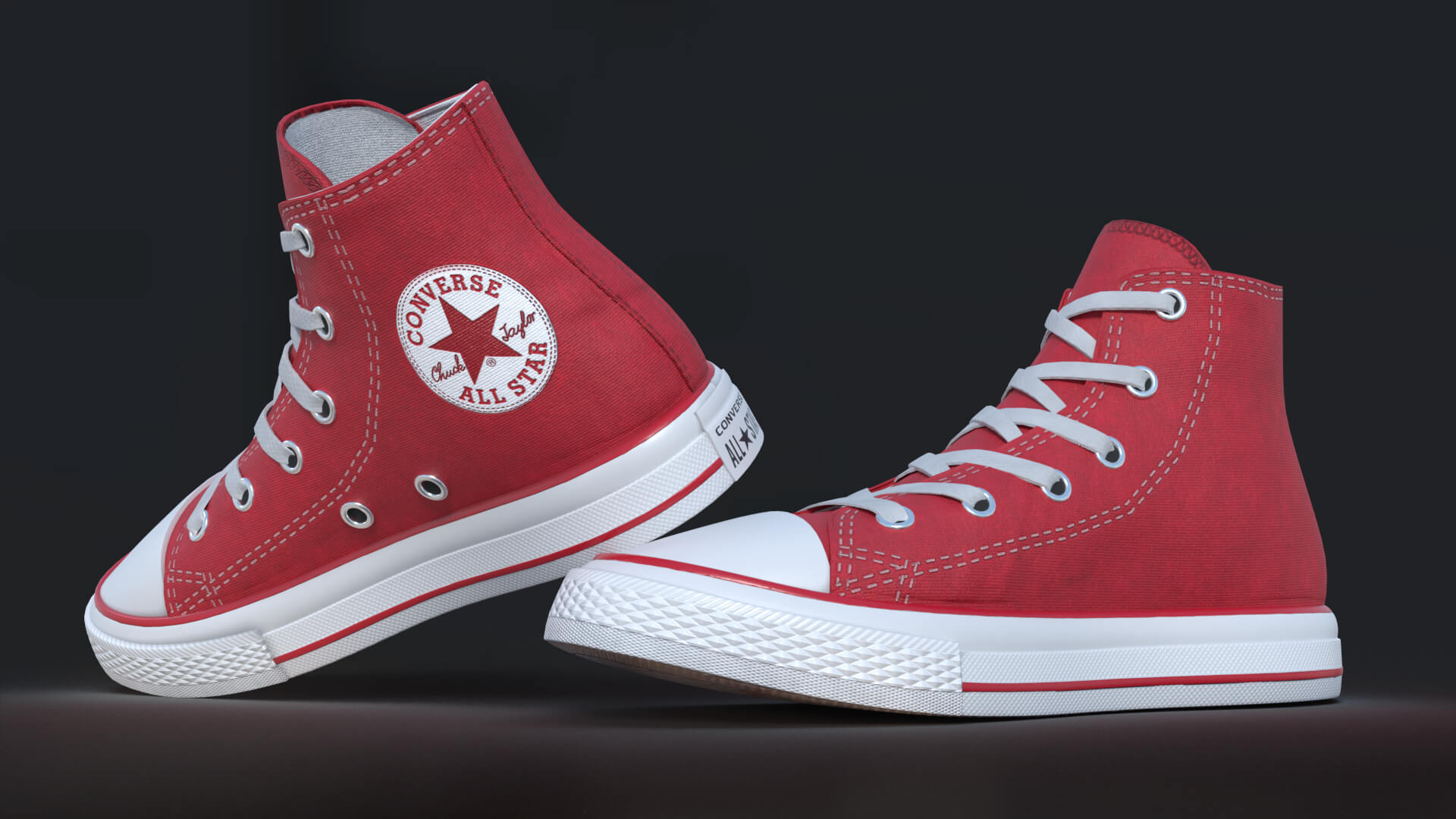 Converse Shoes - Red 3D Model by chitam