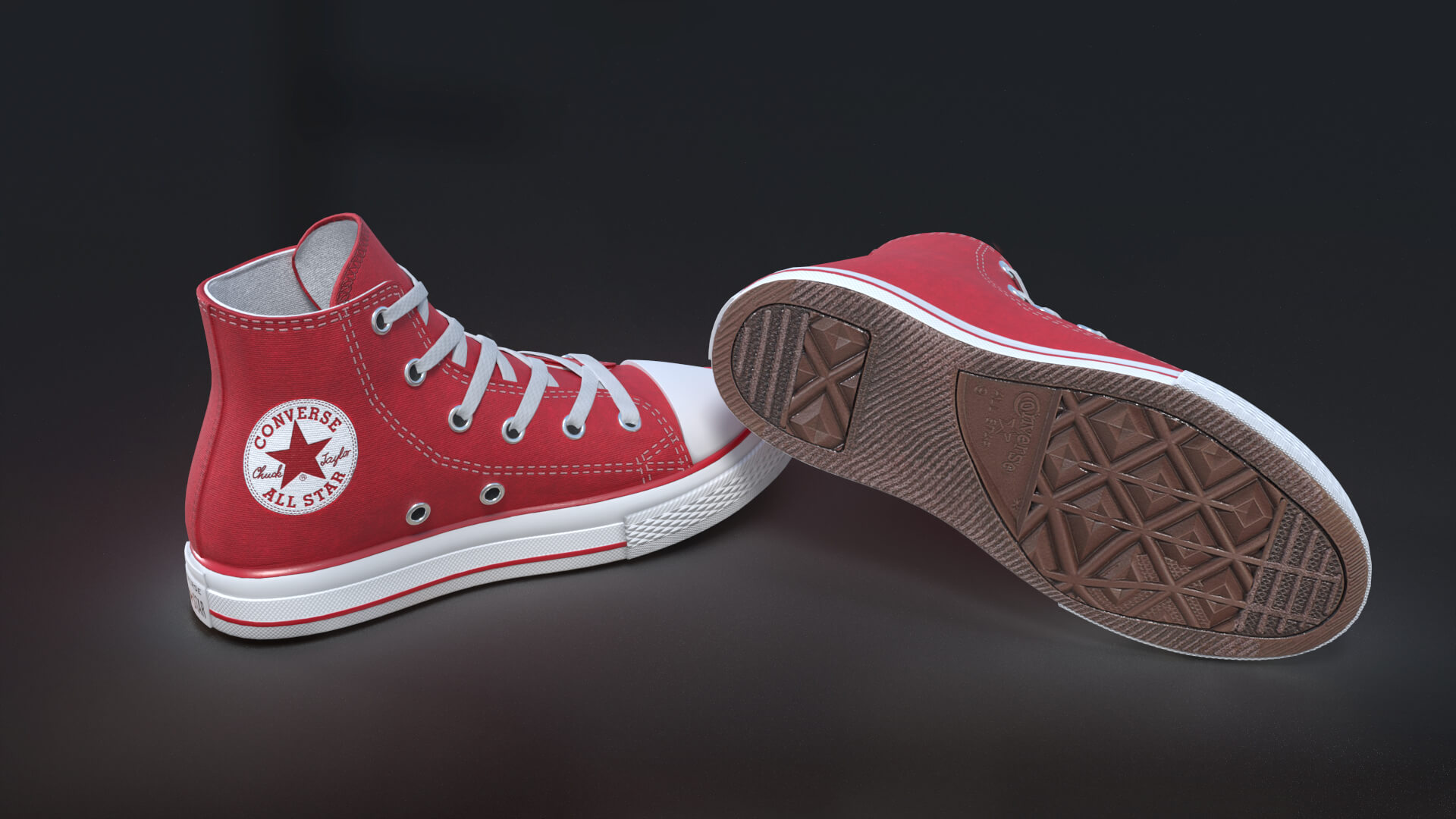 Converse Shoes - Red 3D Model by chitam