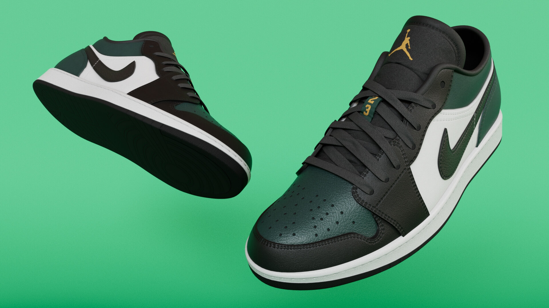 Nike Jordan Low Green Toe Sneaker - 3D Model by chitam