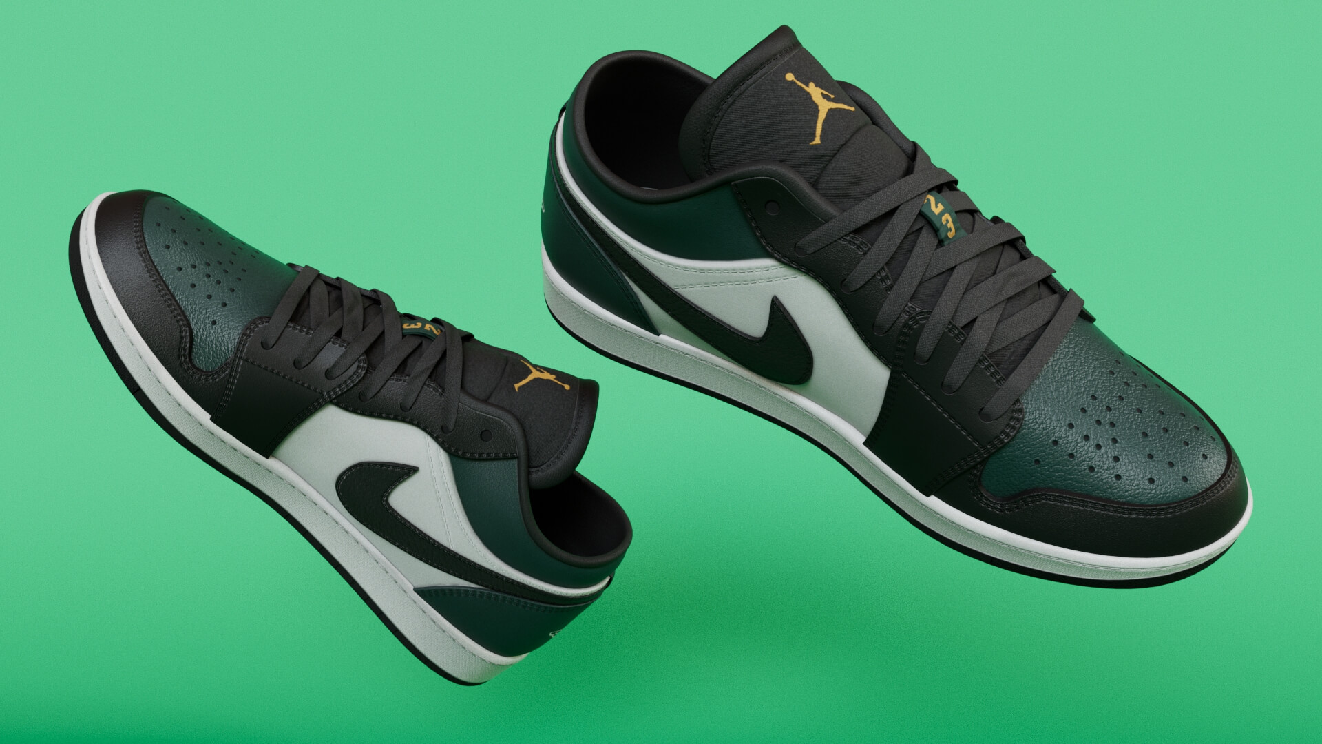 Nike Jordan Low Green Toe Sneaker - 3D Model by chitam