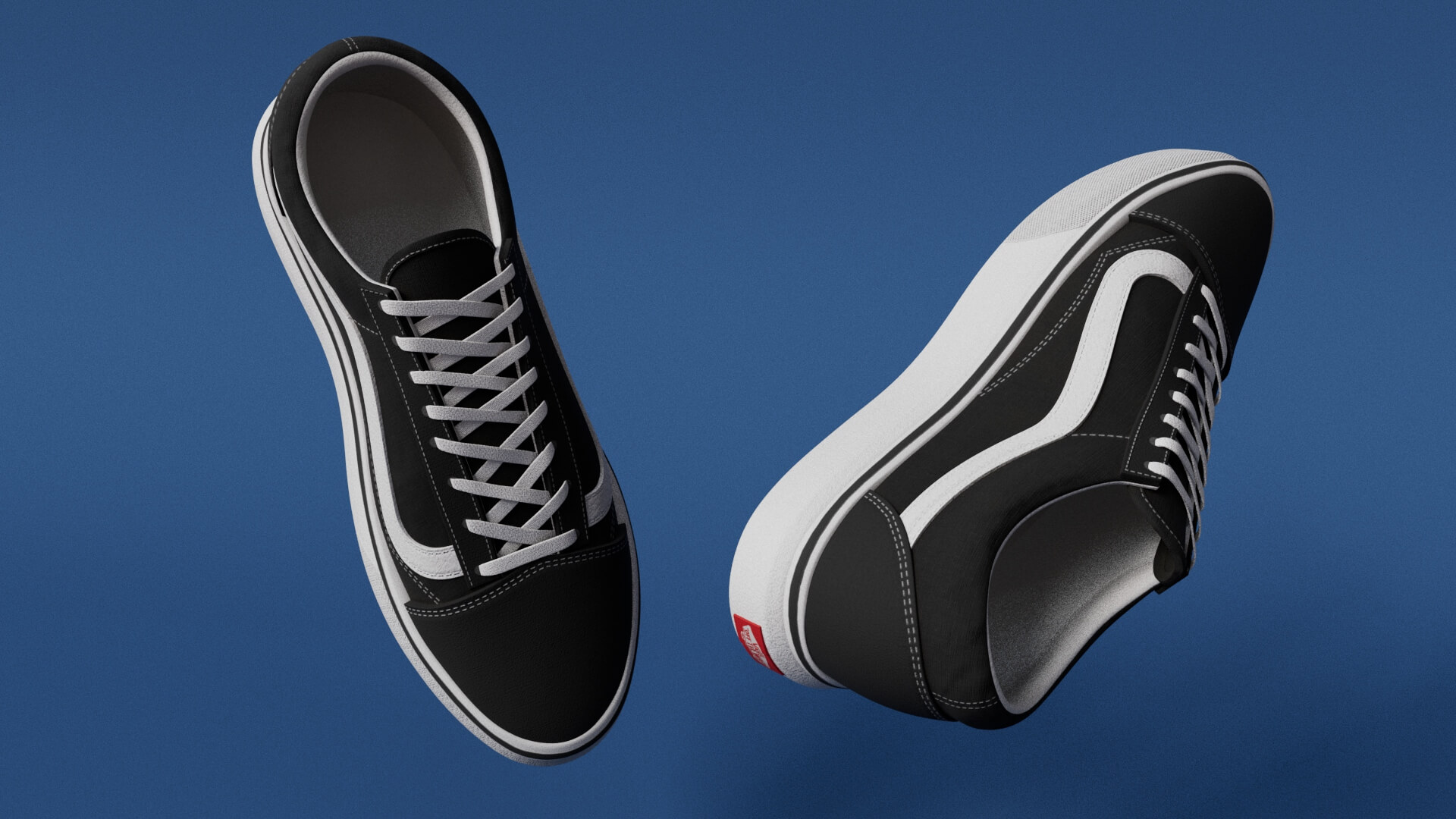 Shoes Skateboarding Black Low Poly - 3D Model by chitam