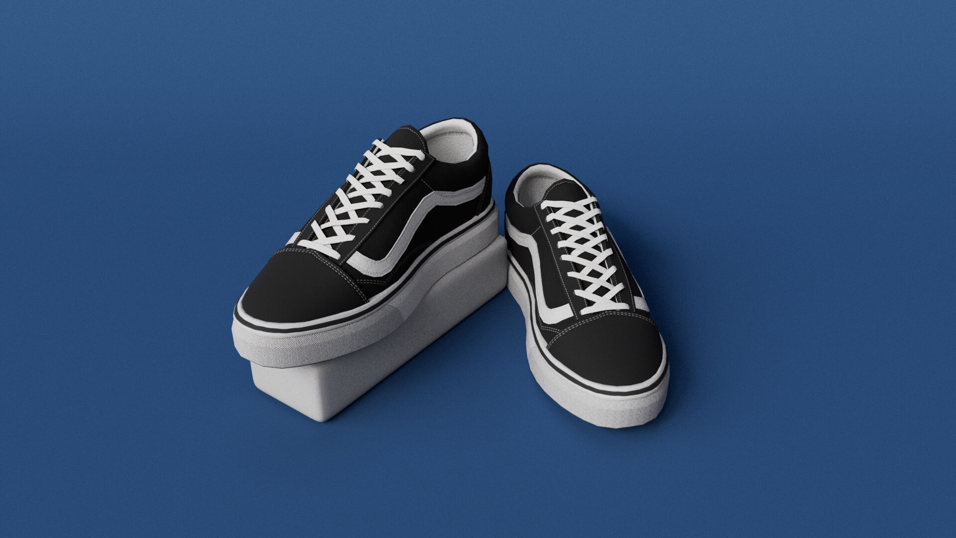Shoes Skateboarding Black Low Poly - 3D Model by chitam