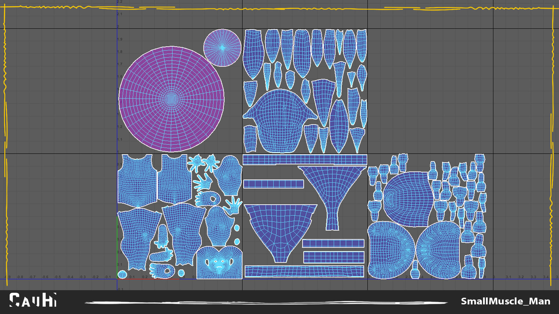 Skinny Muscle Man Low Poly 3D Model by chitam