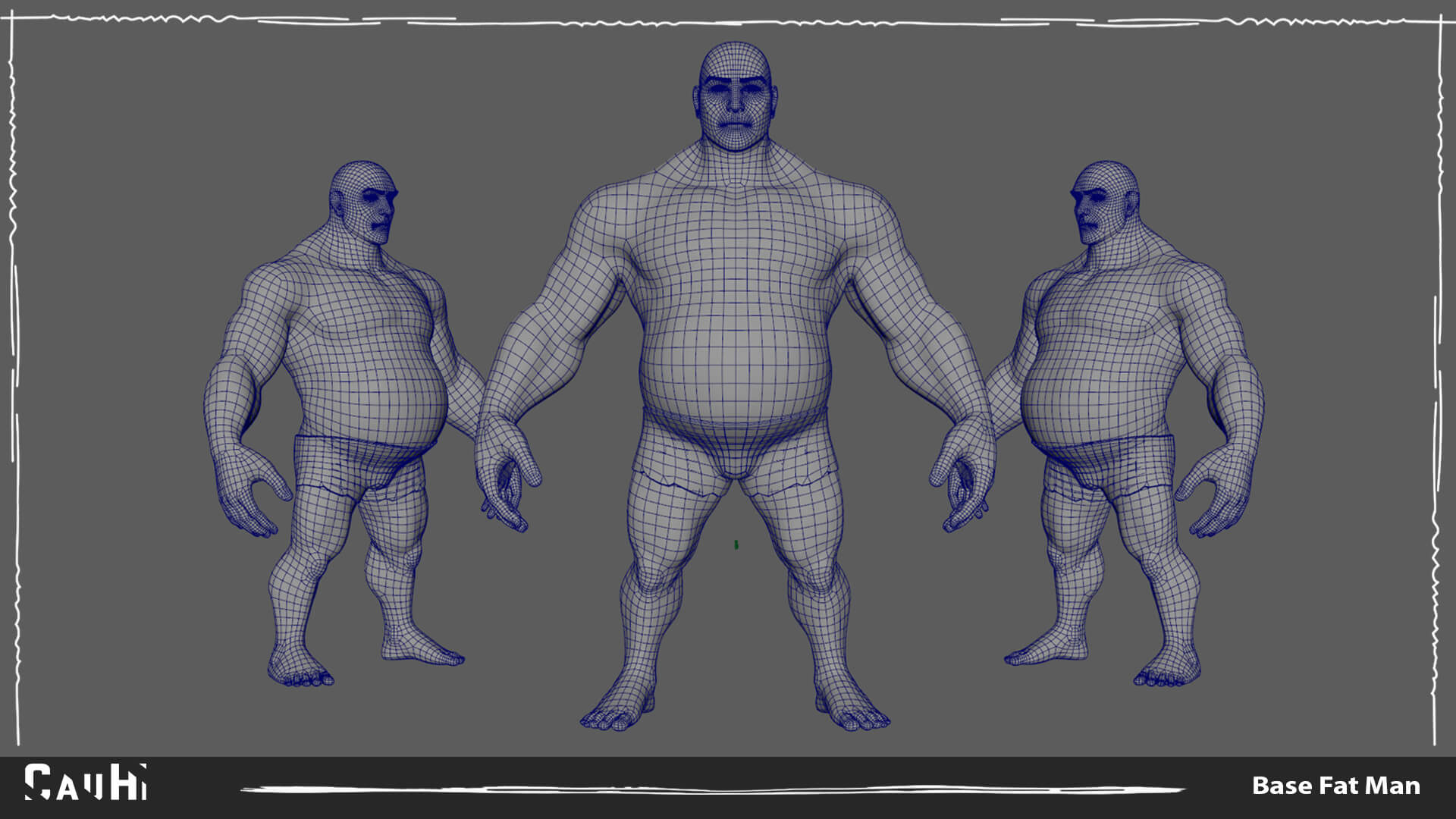 Combo Body Male and Female Fat Stylized 3D Model Collection by chitam