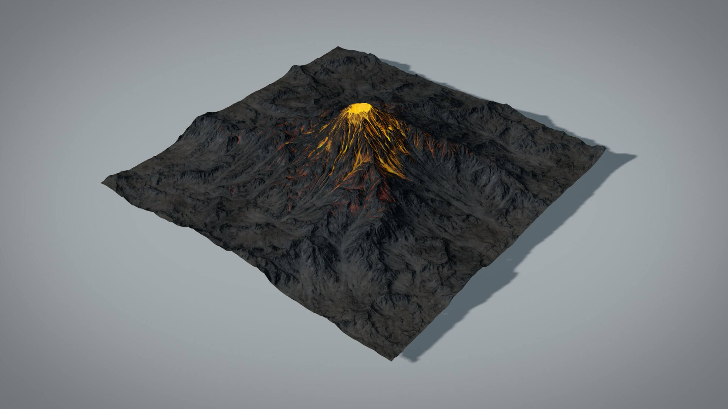 Volcano with Summer and Winter Textures - 3D Model by ChrisCGmatum