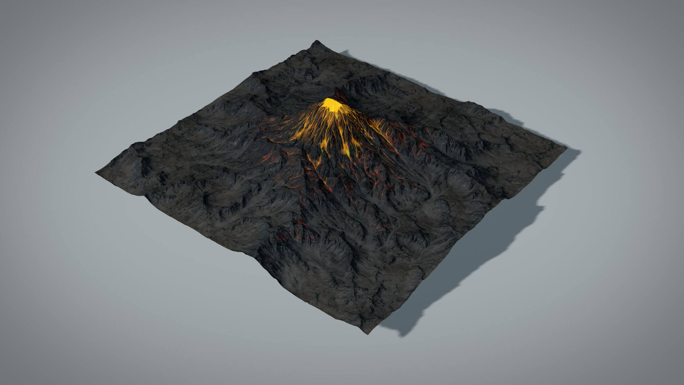 Volcano with Summer and Winter Textures - 3D Model by ChrisCGmatum