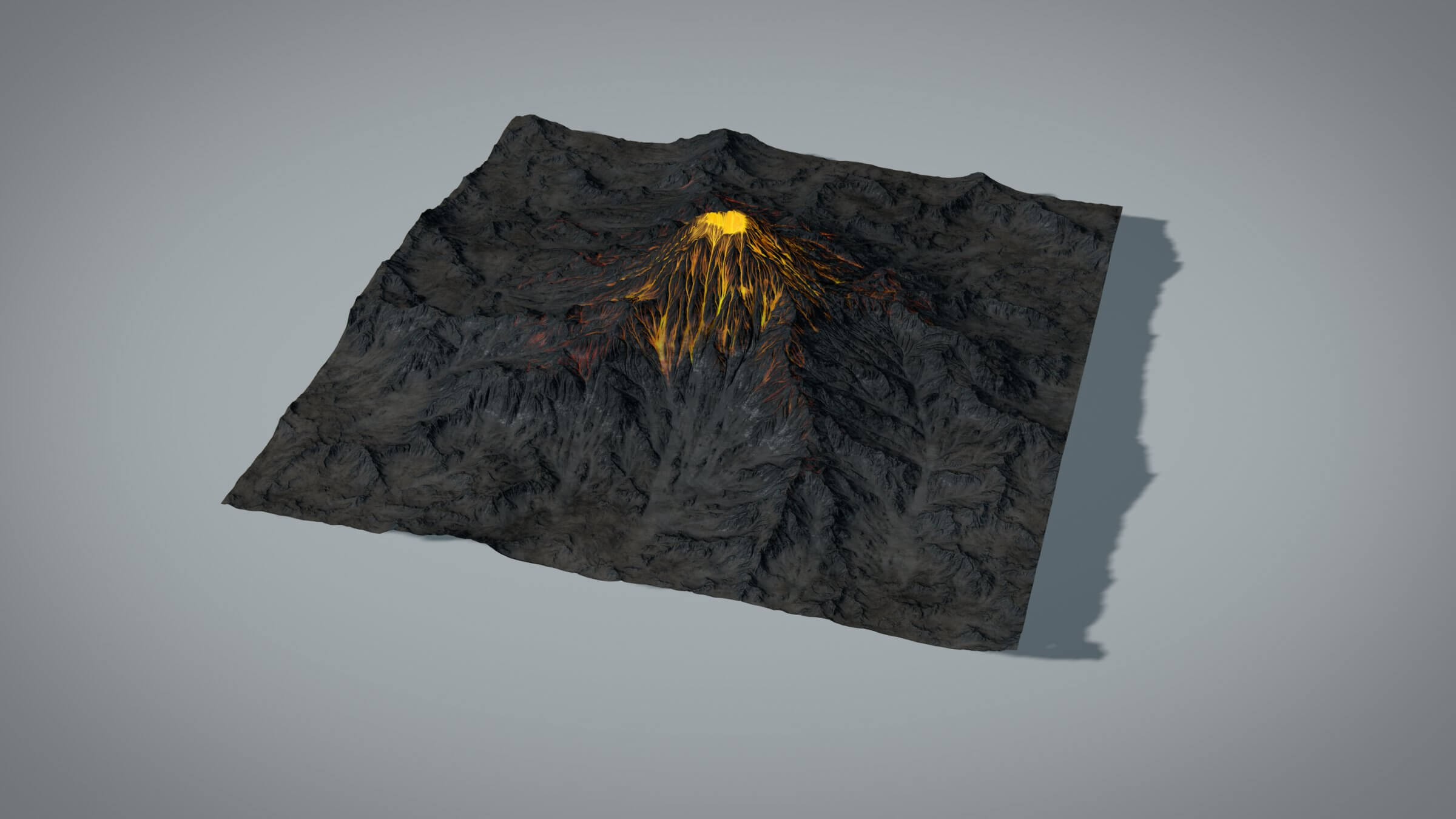 Volcano with Summer and Winter Textures - 3D Model by ChrisCGmatum