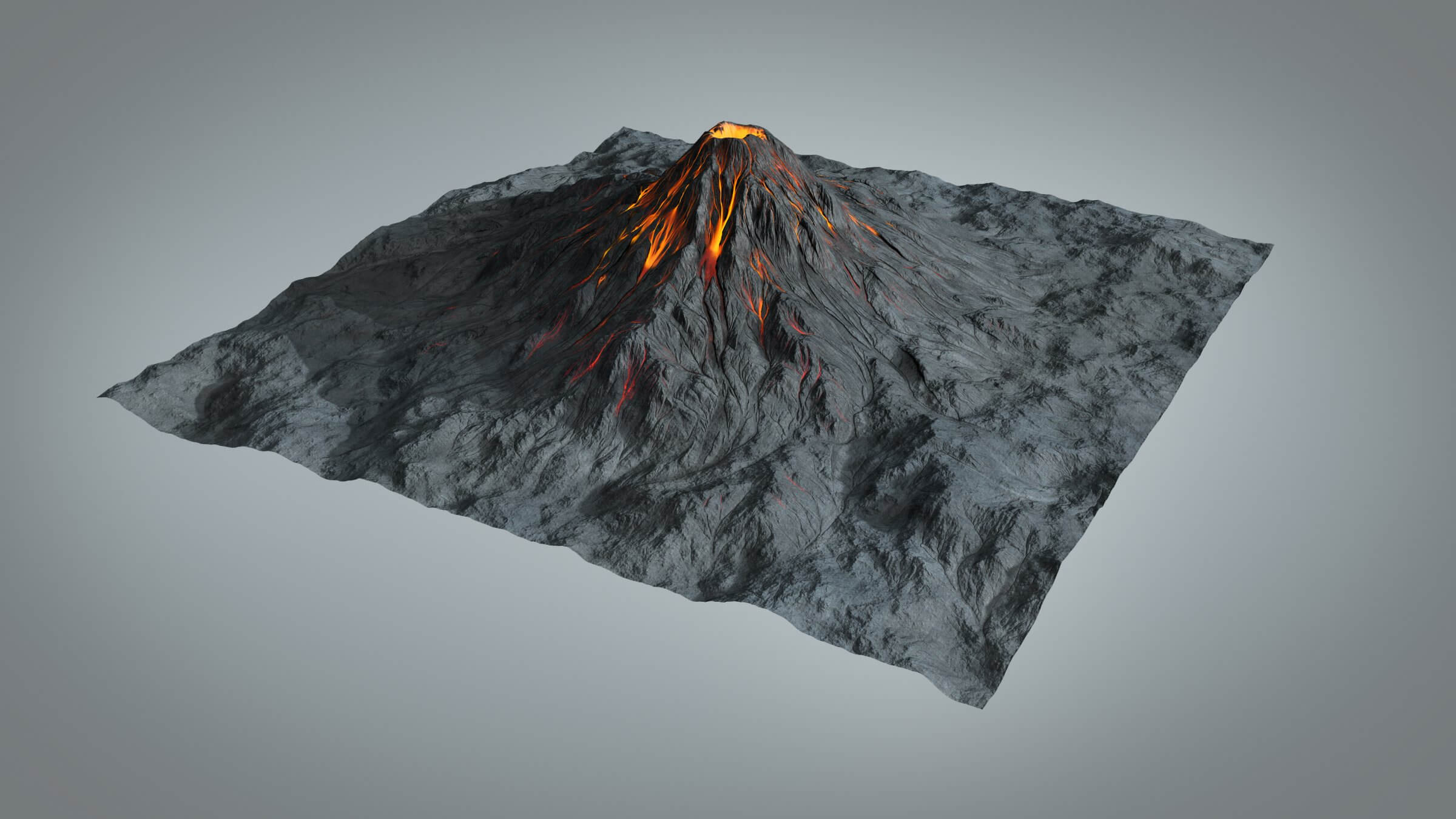 Volcano - 3D Model by ChrisCGmatum