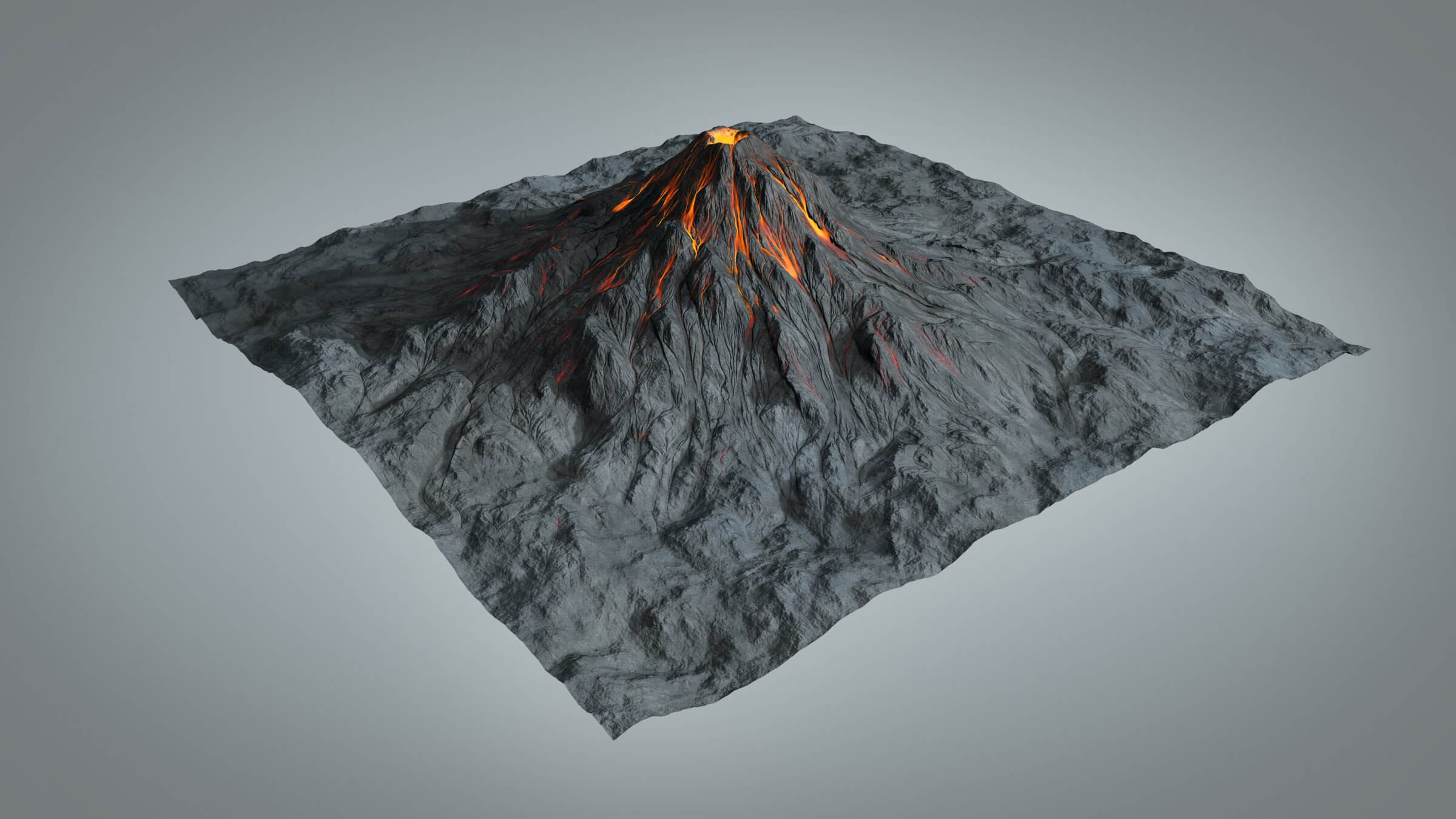 Volcano - 3D Model by ChrisCGmatum
