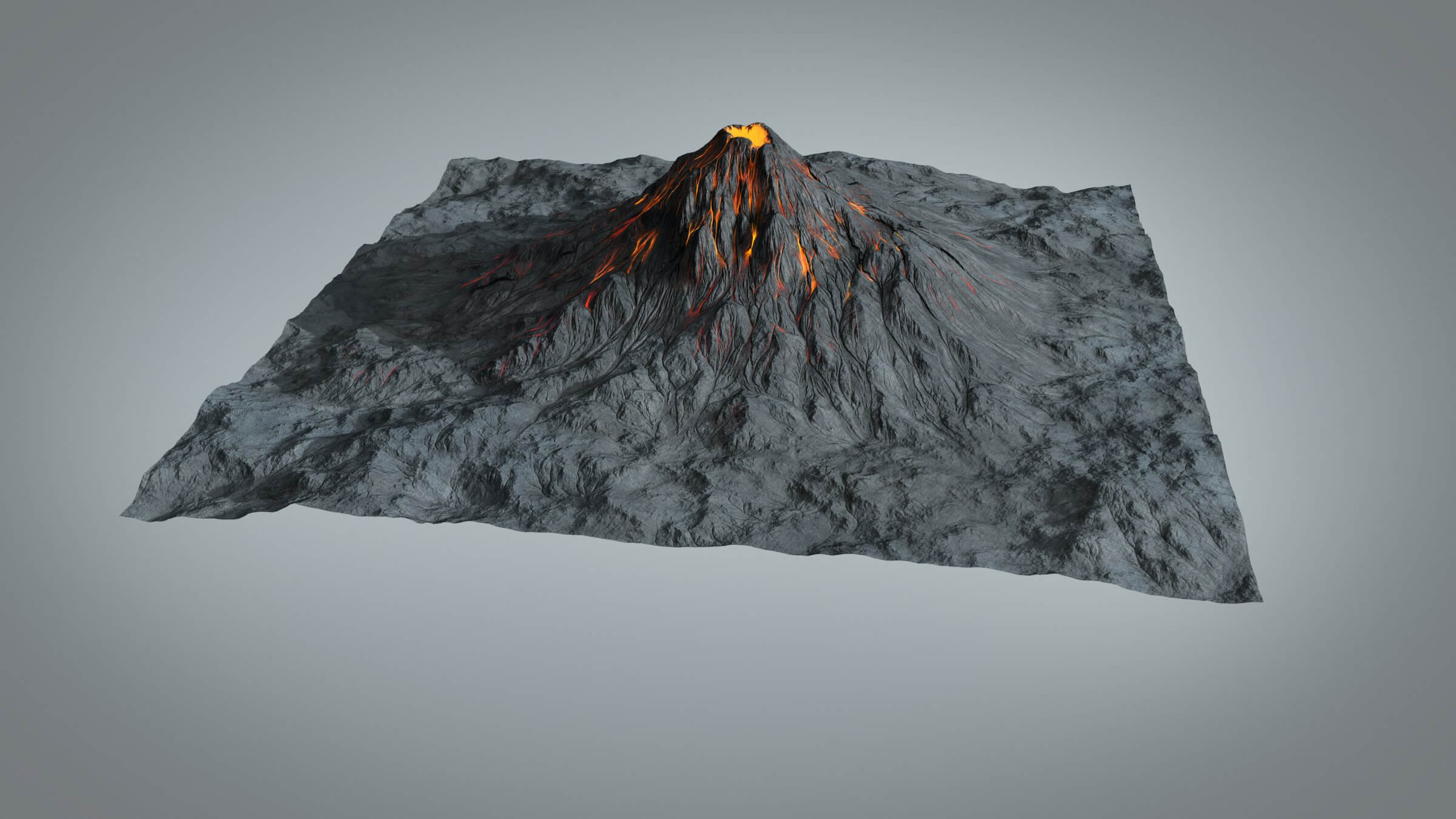 Volcano - 3D Model by ChrisCGmatum