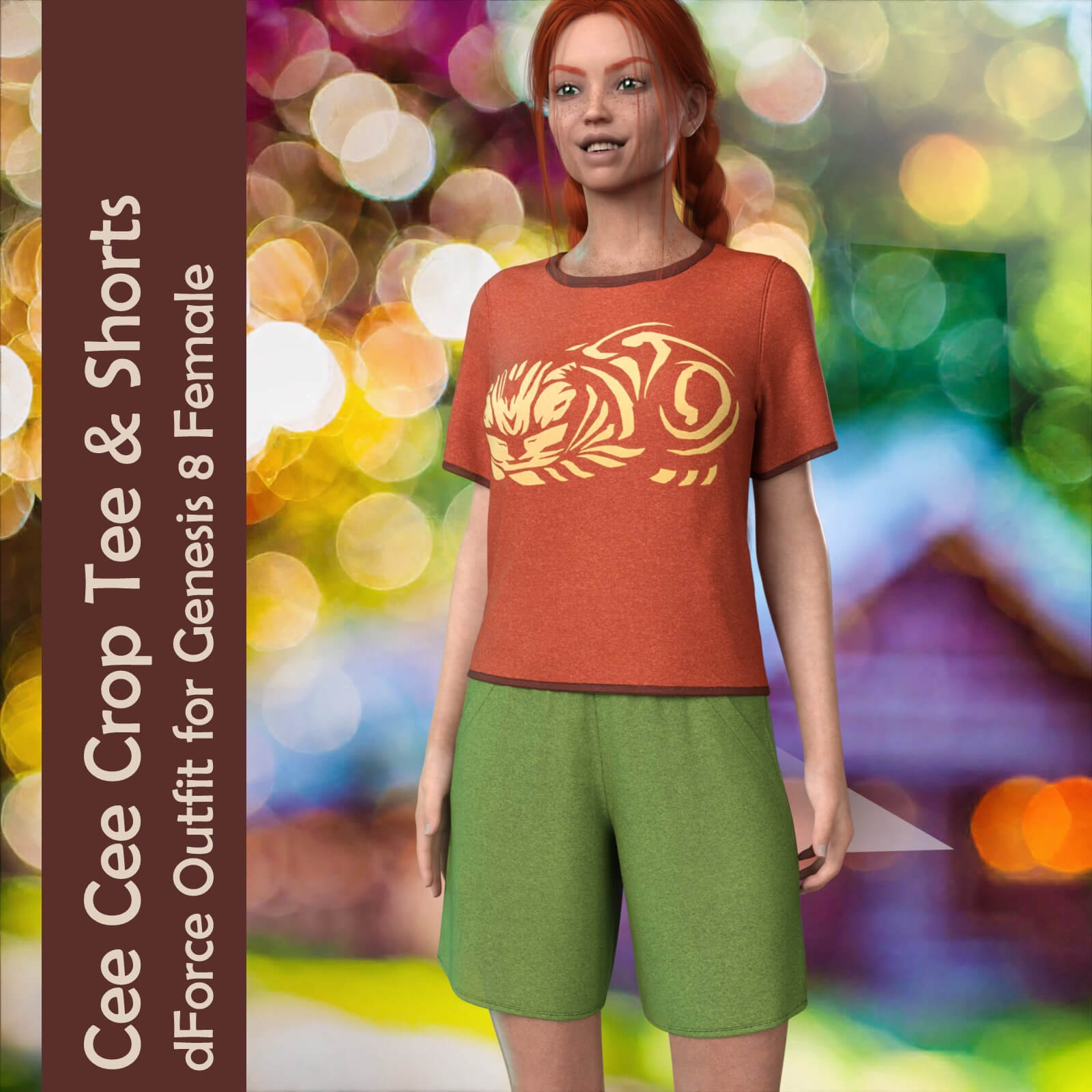 Cee Cee Basics 02 - dForce T-Shirt and Shorts for G8F Daz Content by ...
