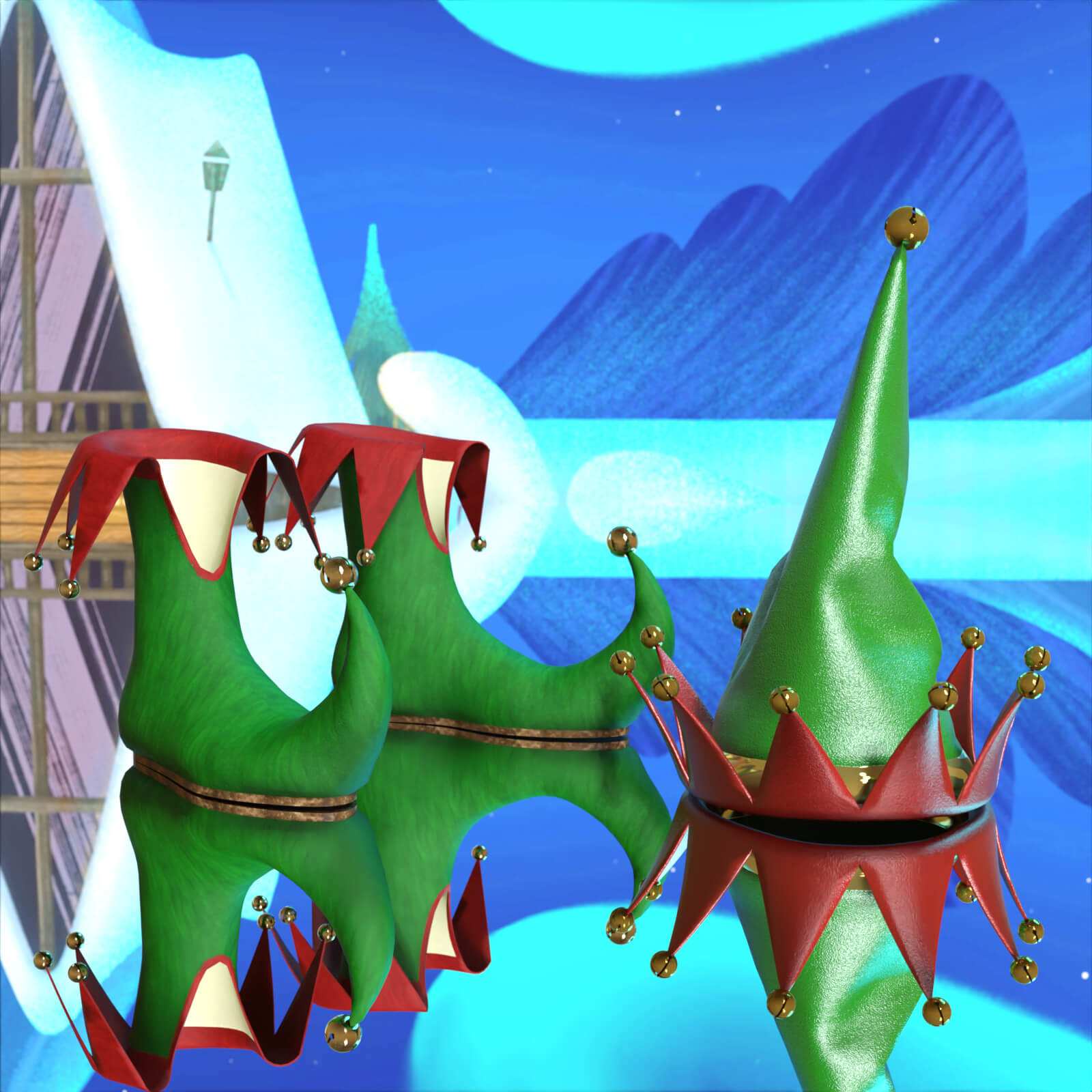 Elf Holiday Jingle Boots and Hat for G8F - Free Daz Content by chriscox