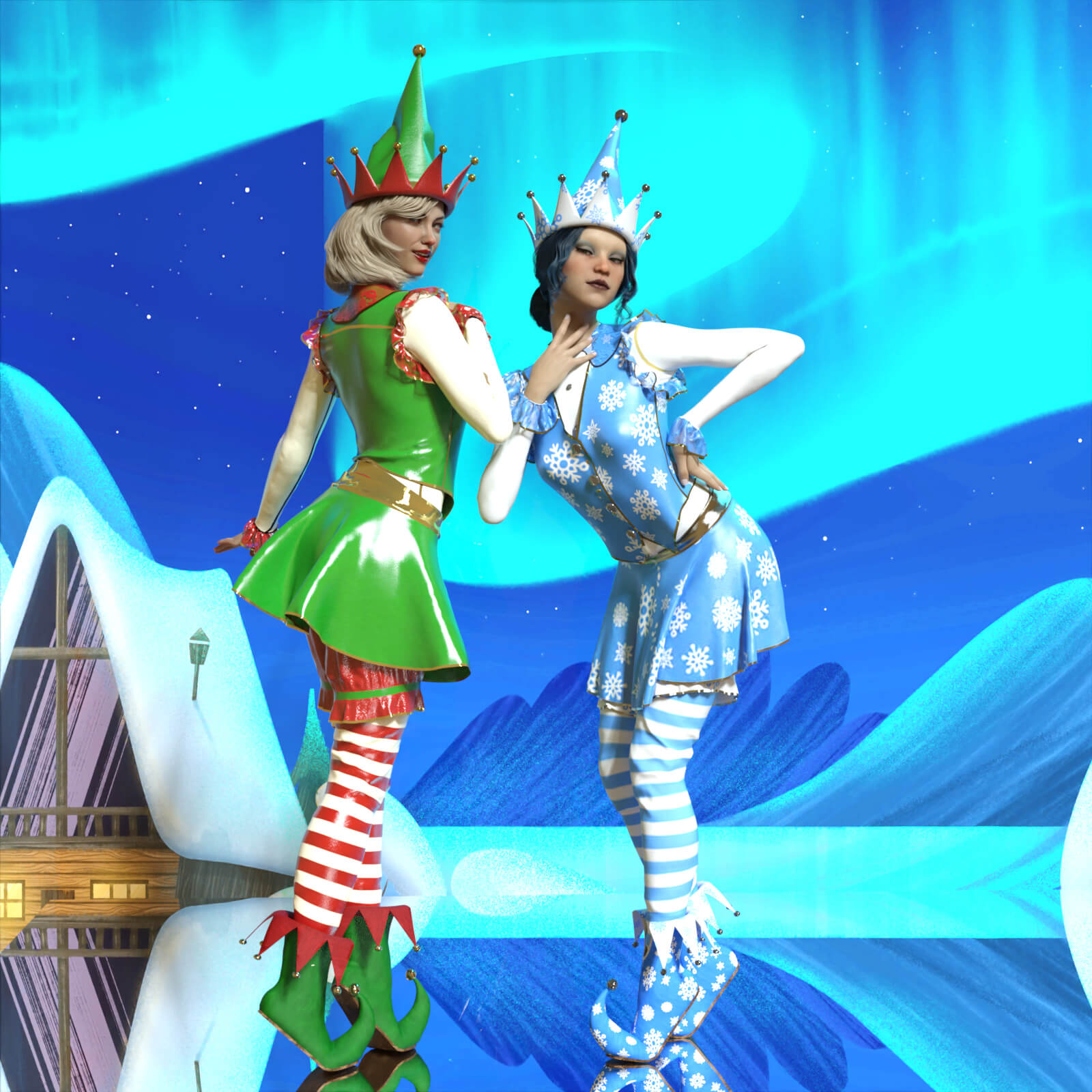 Elf Holiday Textures for Witchy dForce Outfit G8F - Free Daz Content by ...