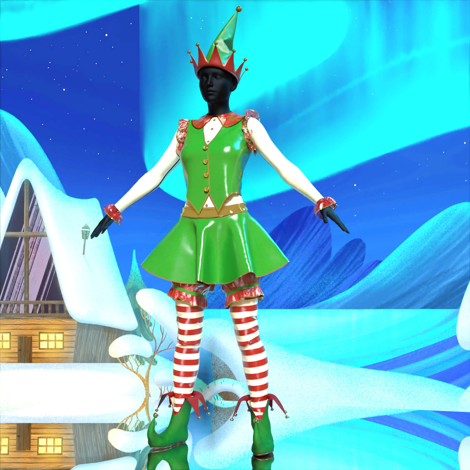 Elf Holiday Textures for Witchy dForce Outfit G8F - Free Daz Content by ...