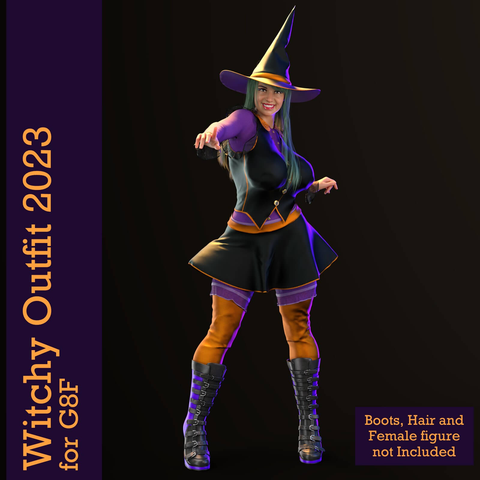 Happy Halloween - Free - Witchy dForce Outfit for G8F Free Daz Content ...
