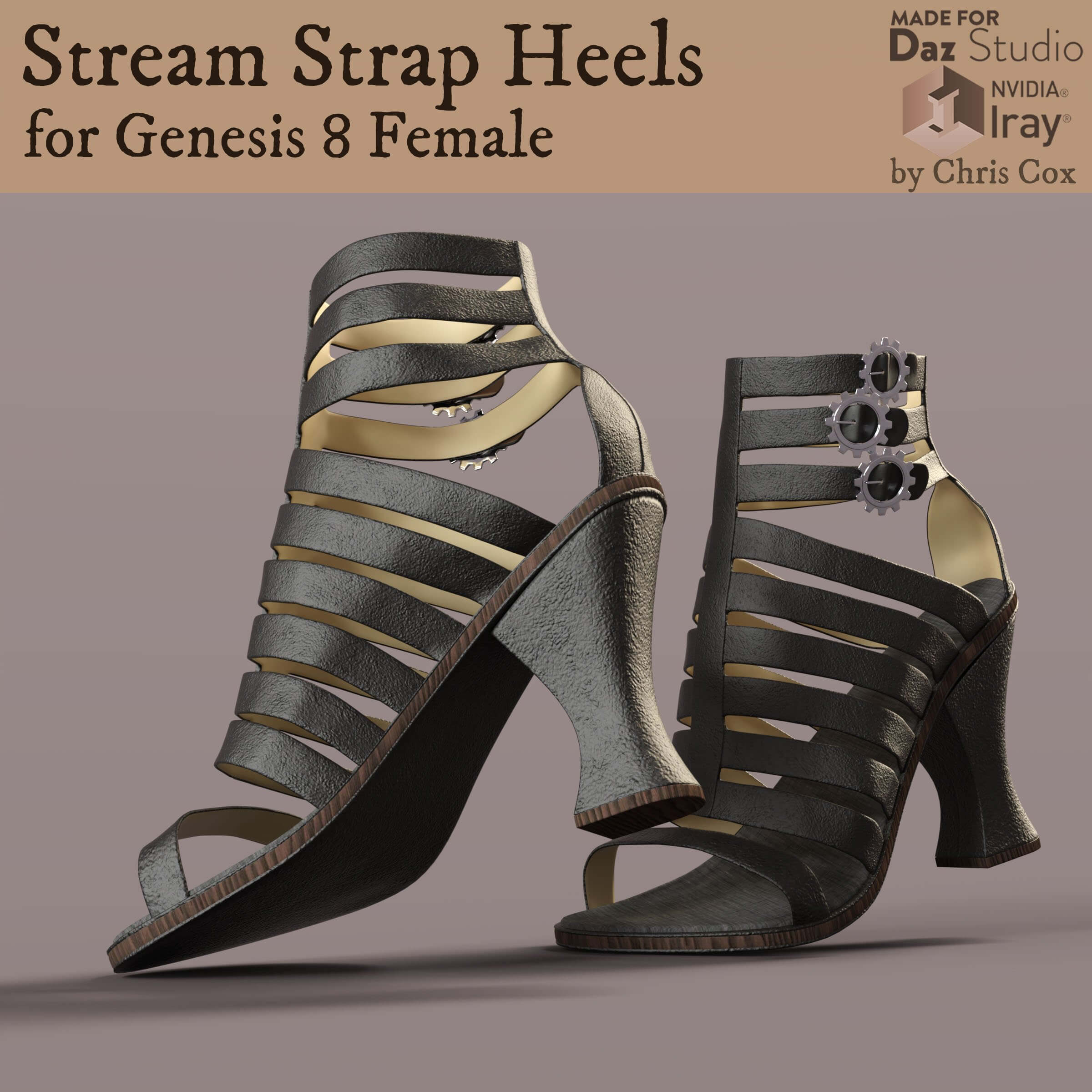 Steam Strap Heels for Genesis 8 Female - Daz Content by chriscox