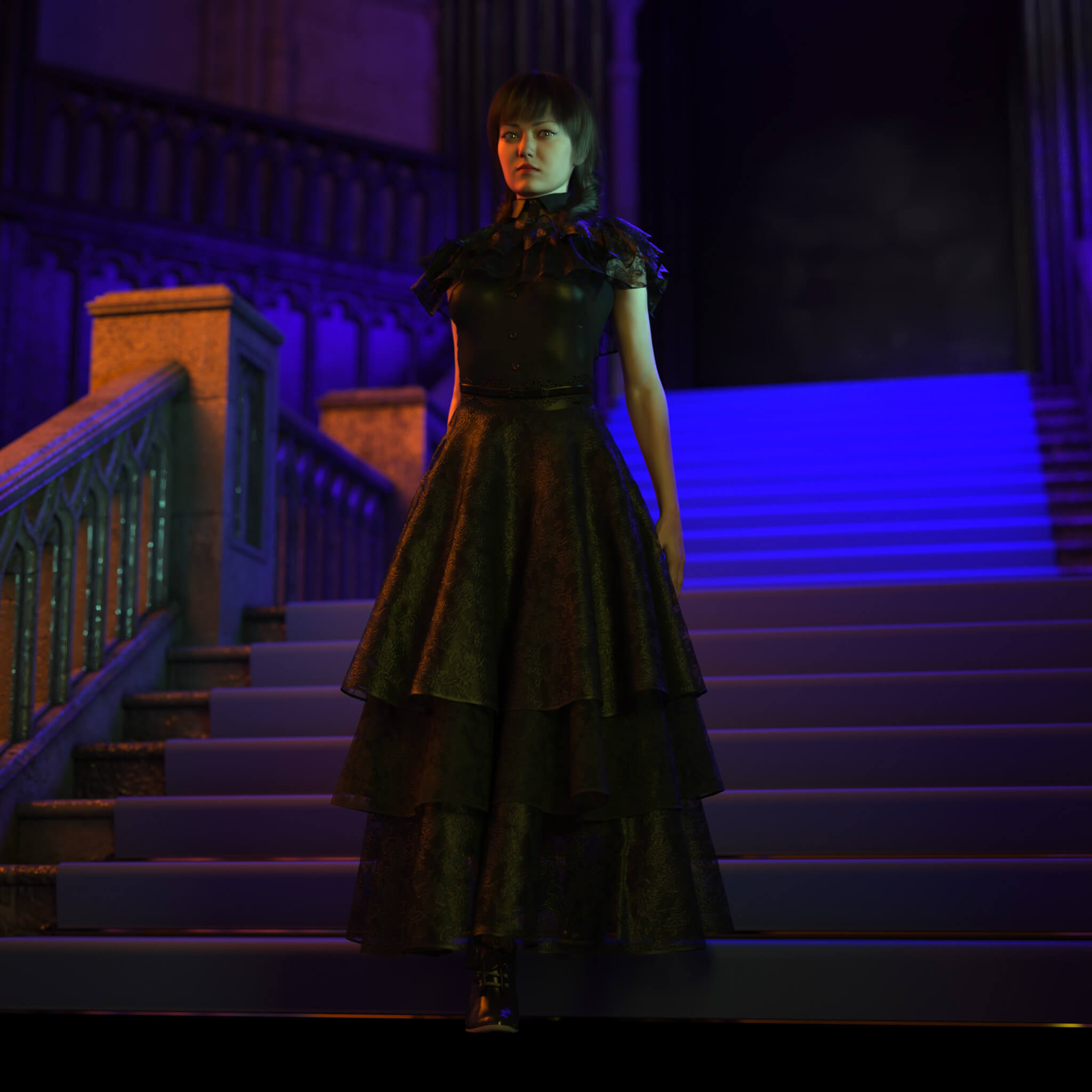 Wednesday Dress 02 for G8F - Free Daz Content by chriscox