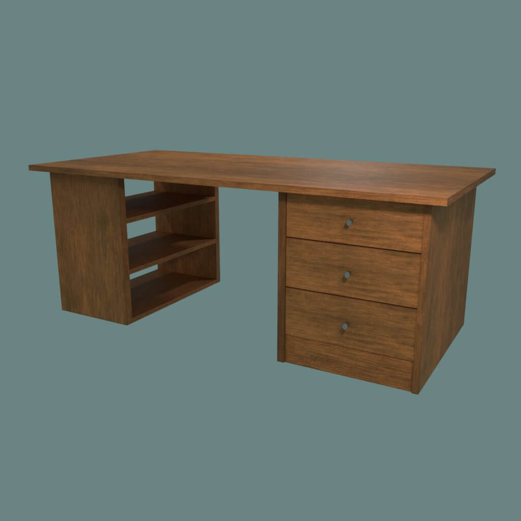 Wood Desk - 3D Model by ChrispyCream