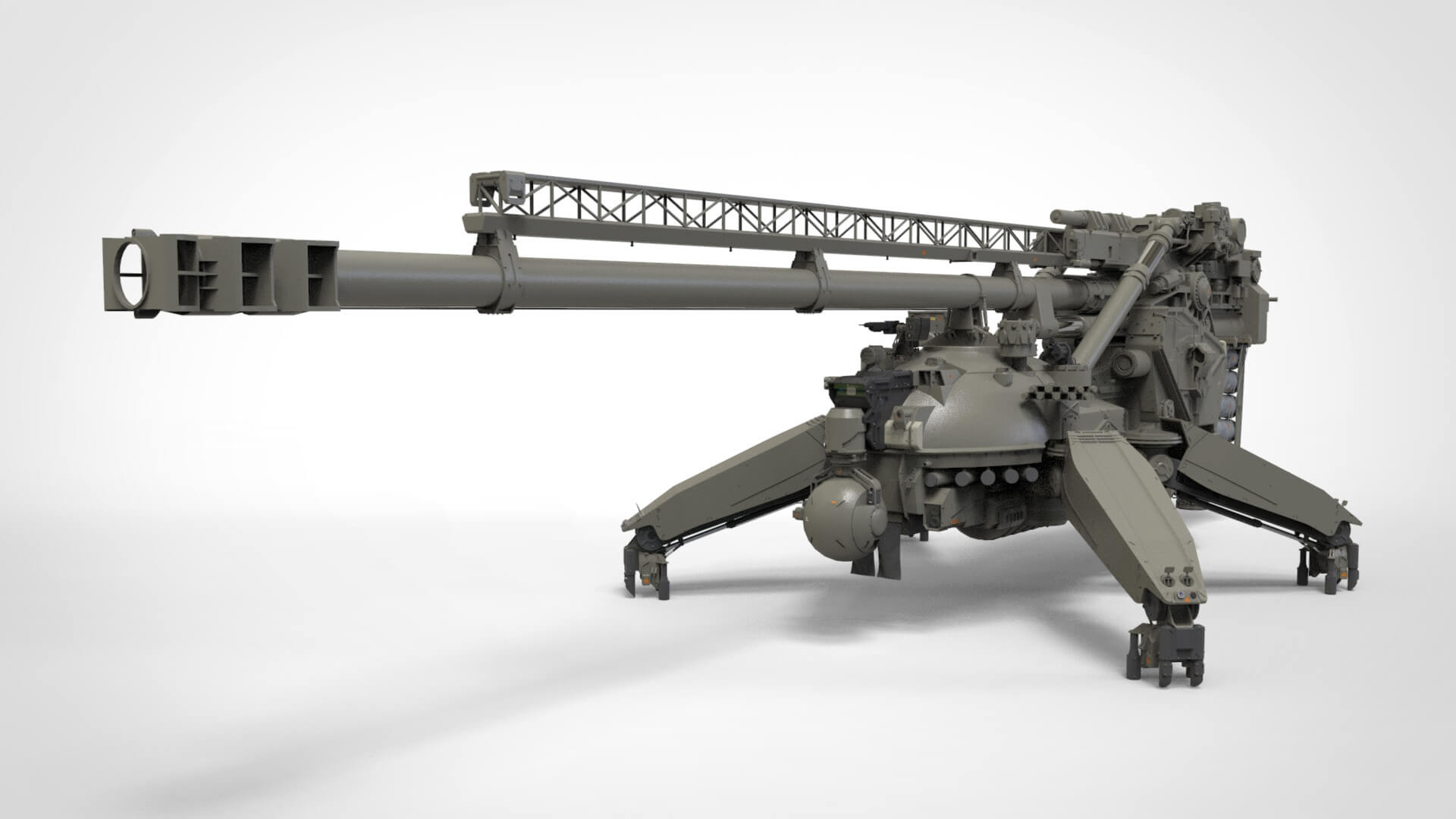 Sci-Fi Cannon 380mm 3D Model by Chtazi