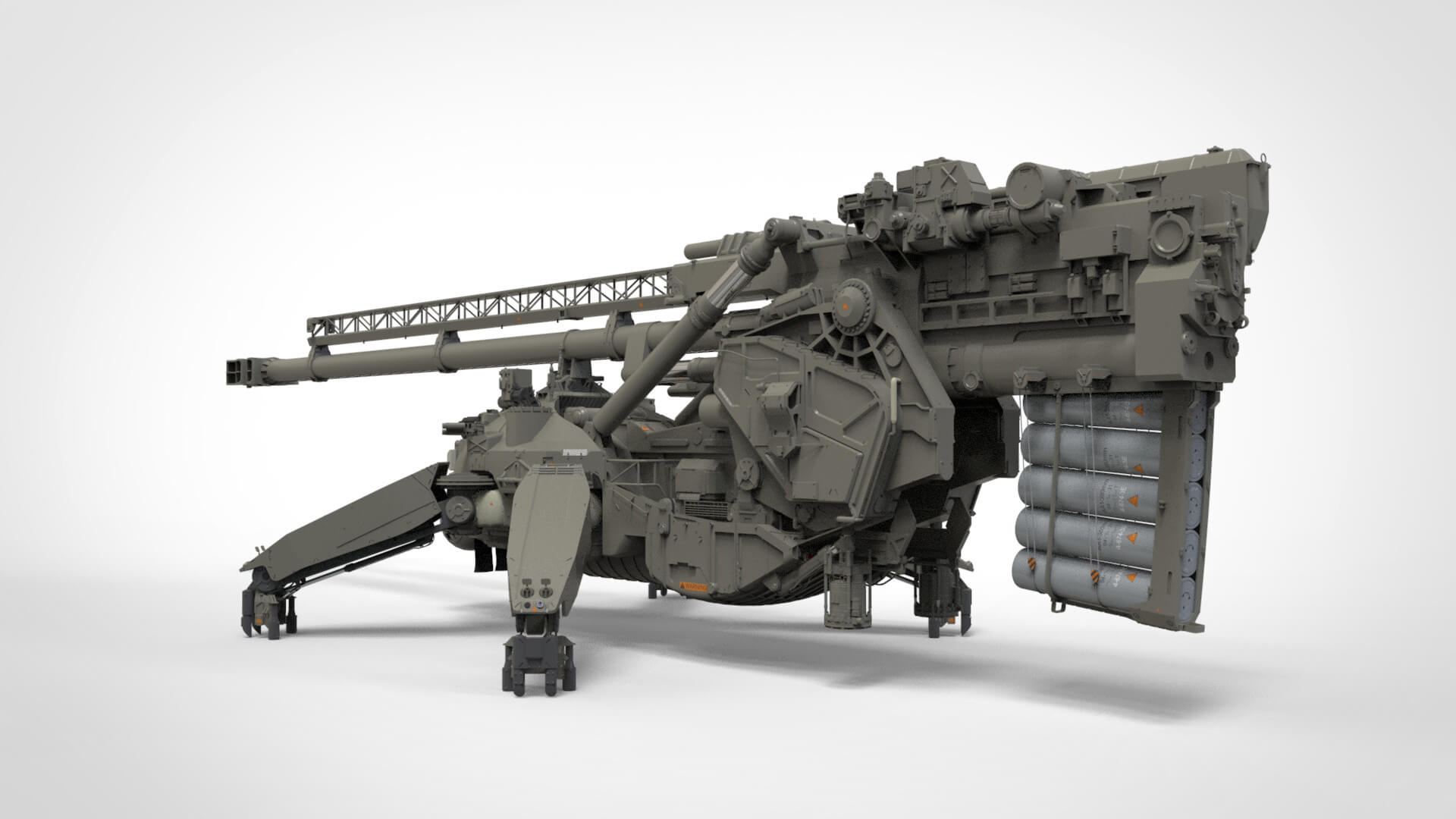 Sci-Fi Cannon 380mm 3D Model by Chtazi