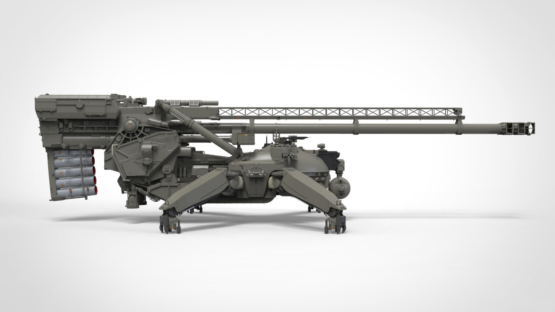 Sci-Fi Cannon 380mm 3D Model by Chtazi