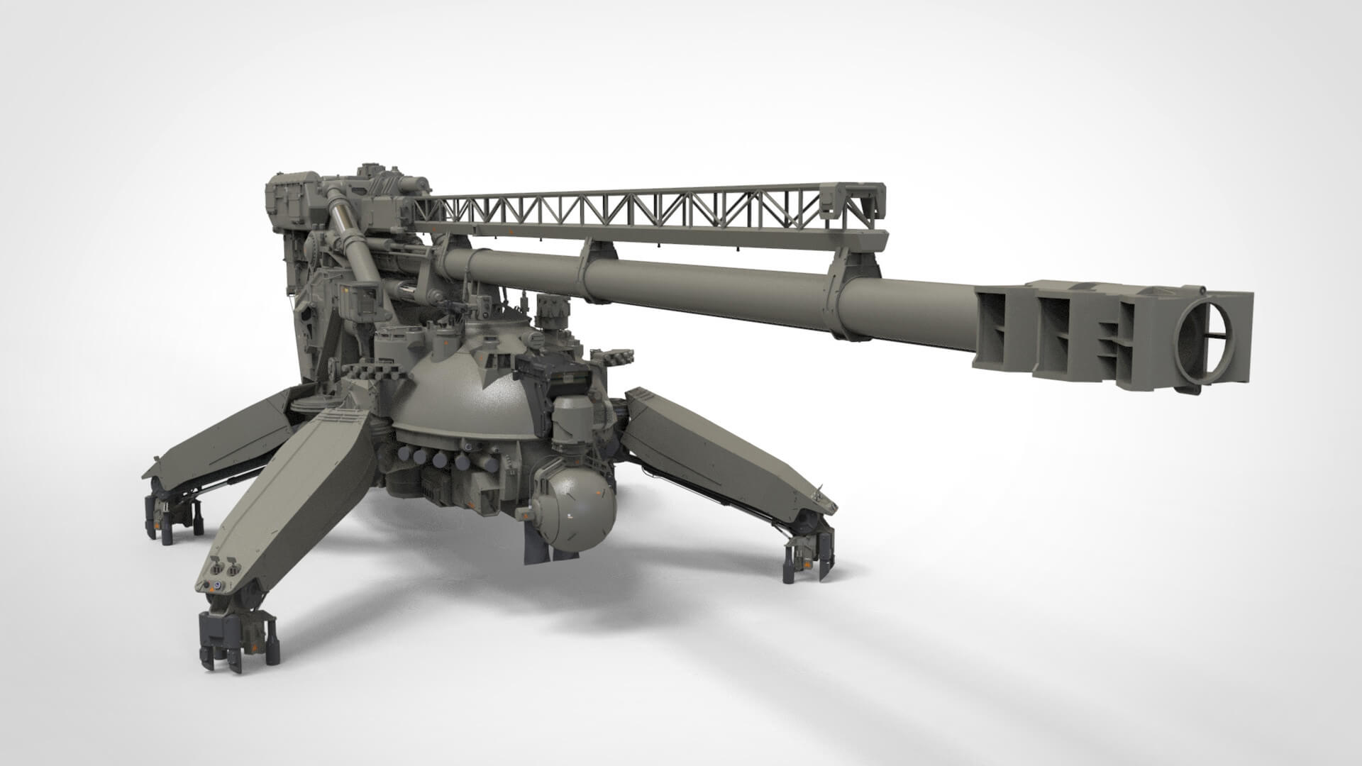 Sci-Fi Cannon 380mm 3D Model by Chtazi