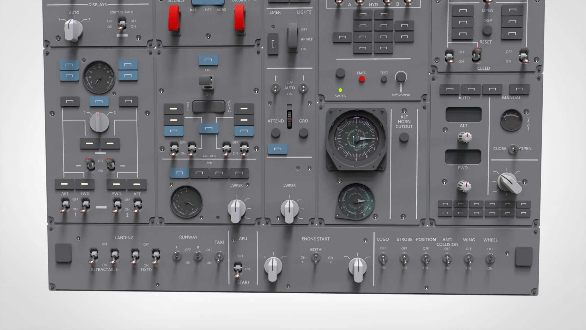 Dashboard 3 Control Panel With Buttons and Knobs - 3D Model by Chtazi