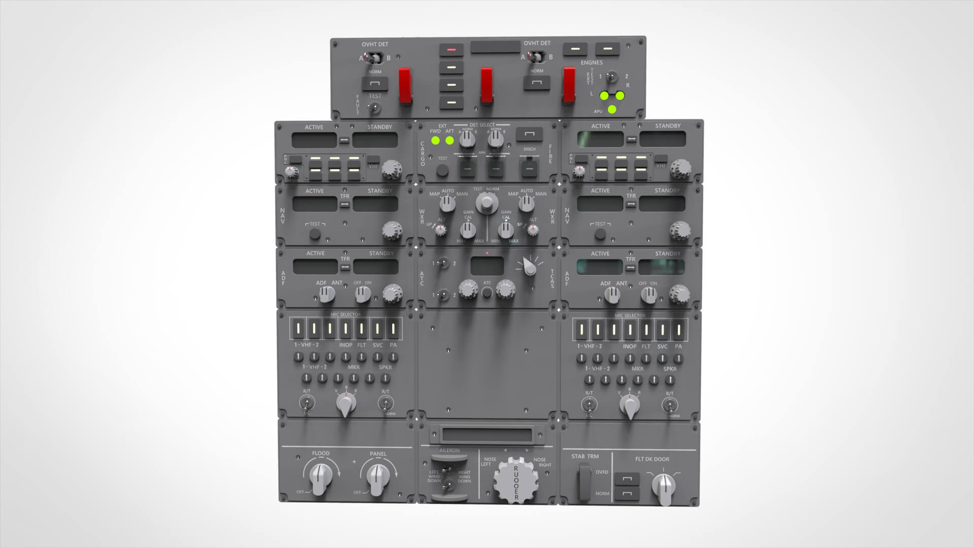 Dashboard 3 Control Panel With Buttons and Knobs - 3D Model by Chtazi