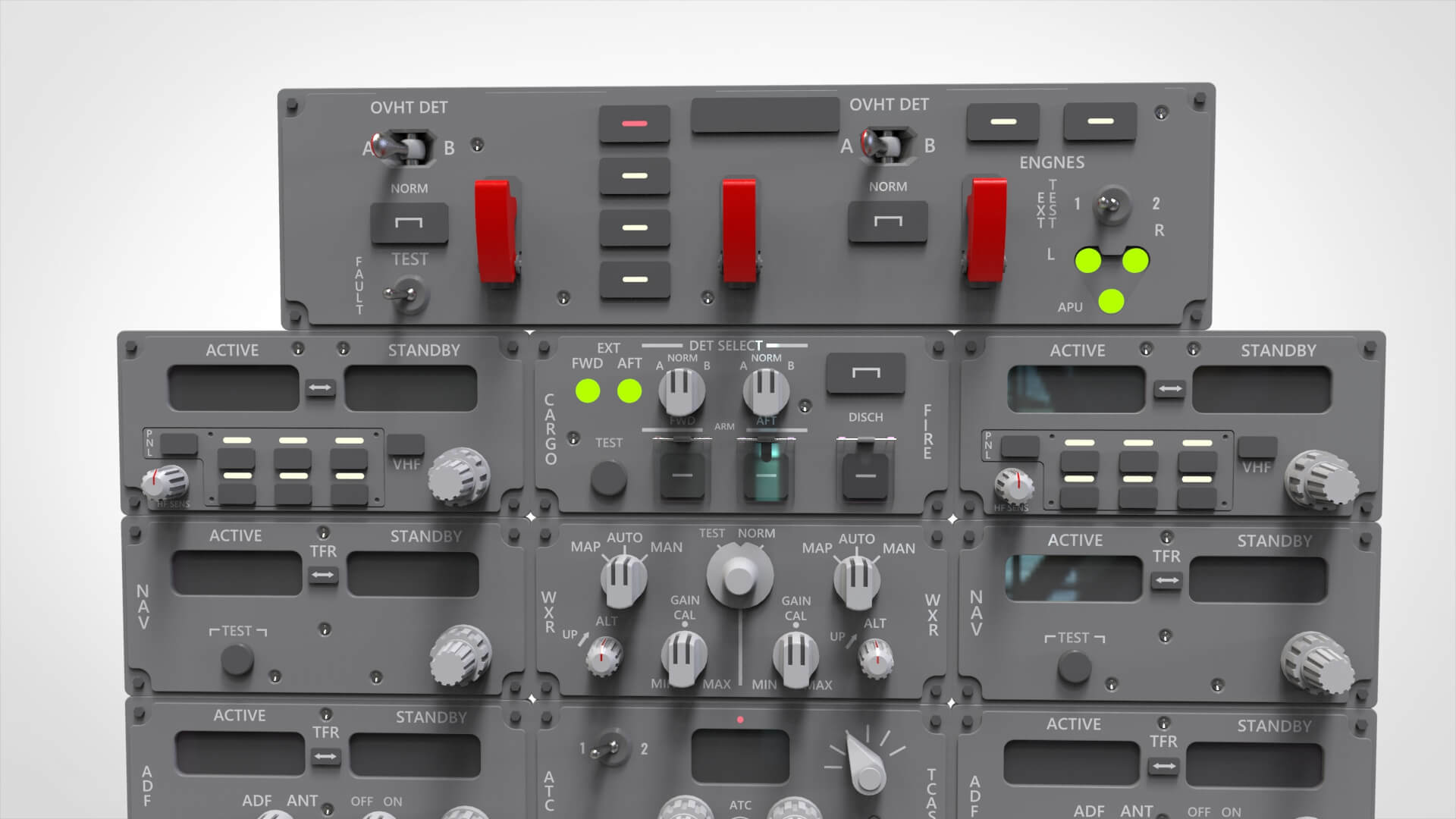 Dashboard 3 Control Panel With Buttons and Knobs - 3D Model by Chtazi