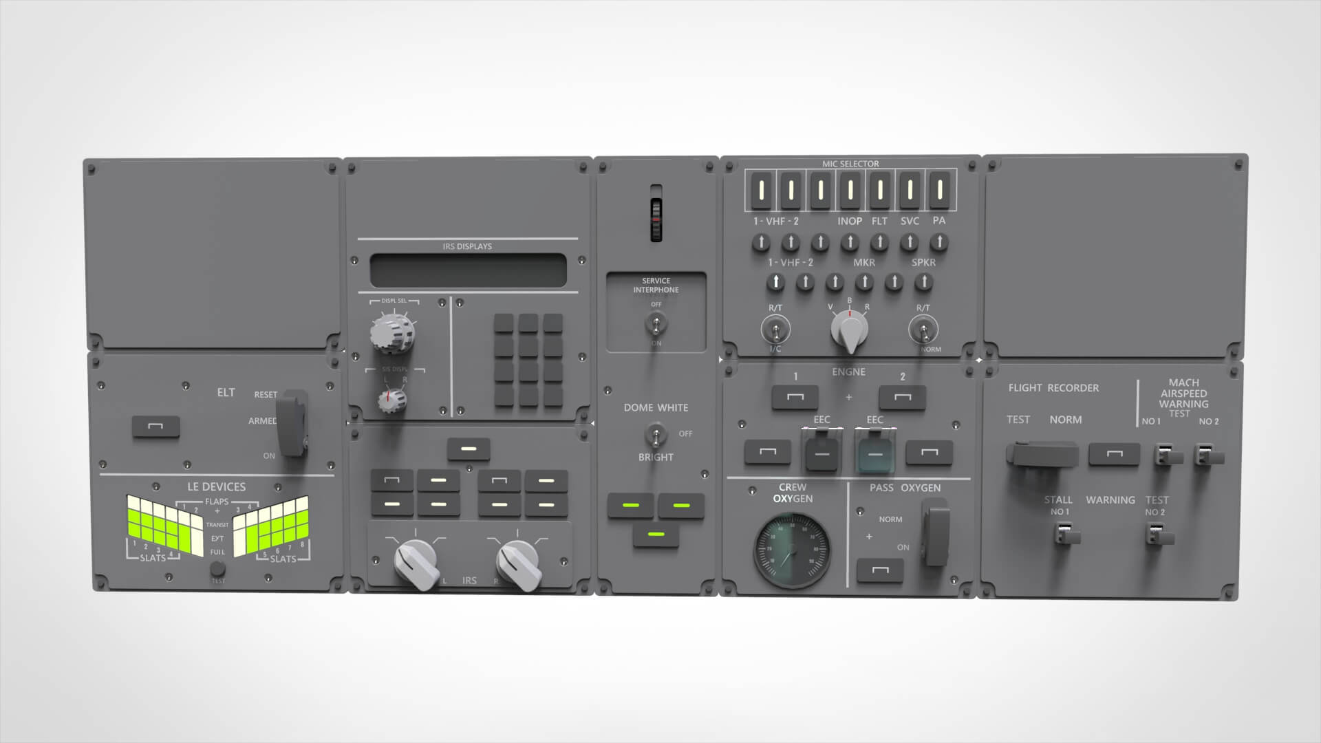 Dashboard 3 Control Panel With Buttons and Knobs - 3D Model by Chtazi