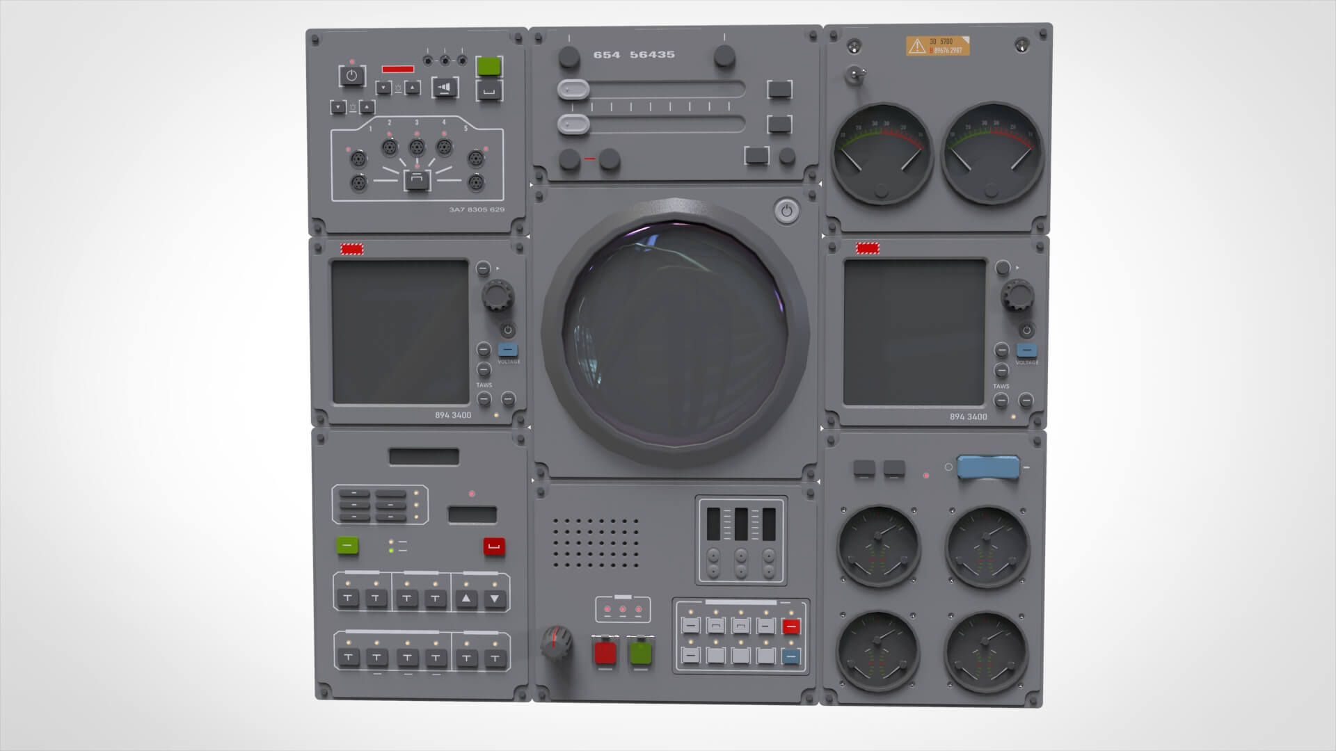 Dashboard 3 Control Panel With Buttons and Knobs - 3D Model by Chtazi