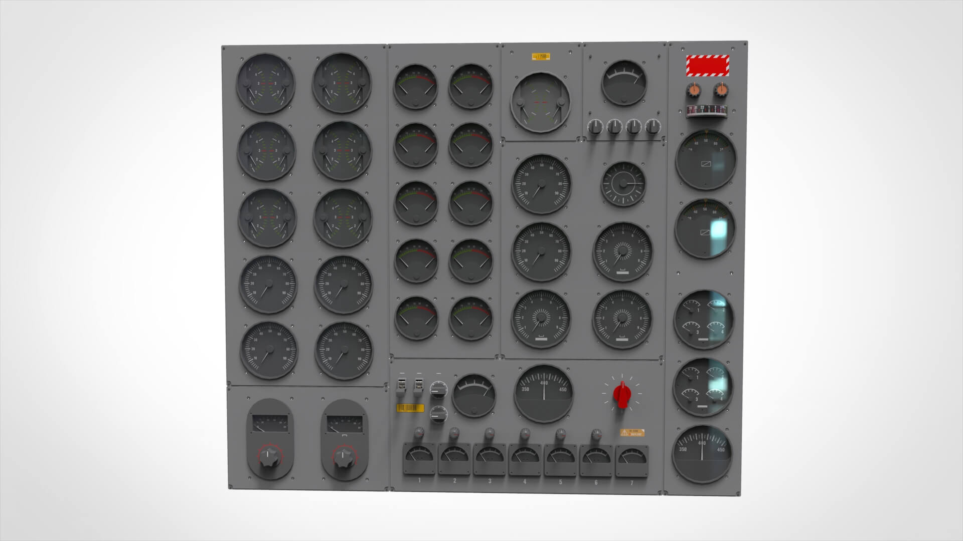 Dashboard 3 Control Panel With Buttons and Knobs - 3D Model by Chtazi