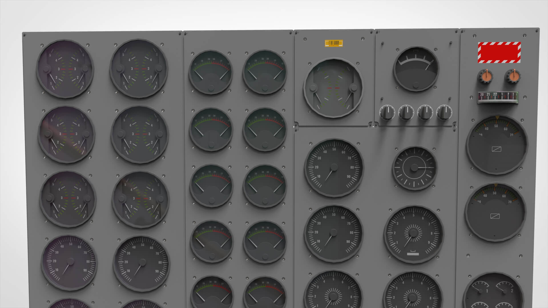 Dashboard 3 Control Panel With Buttons and Knobs - 3D Model by Chtazi