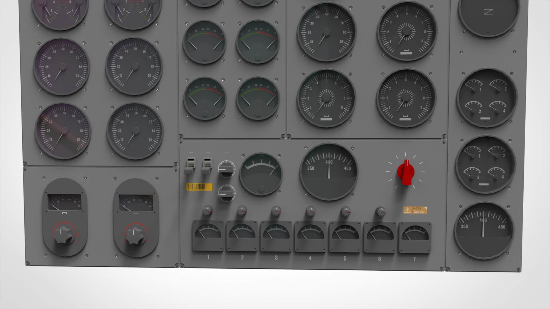 Dashboard 3 Control Panel With Buttons and Knobs - 3D Model by Chtazi