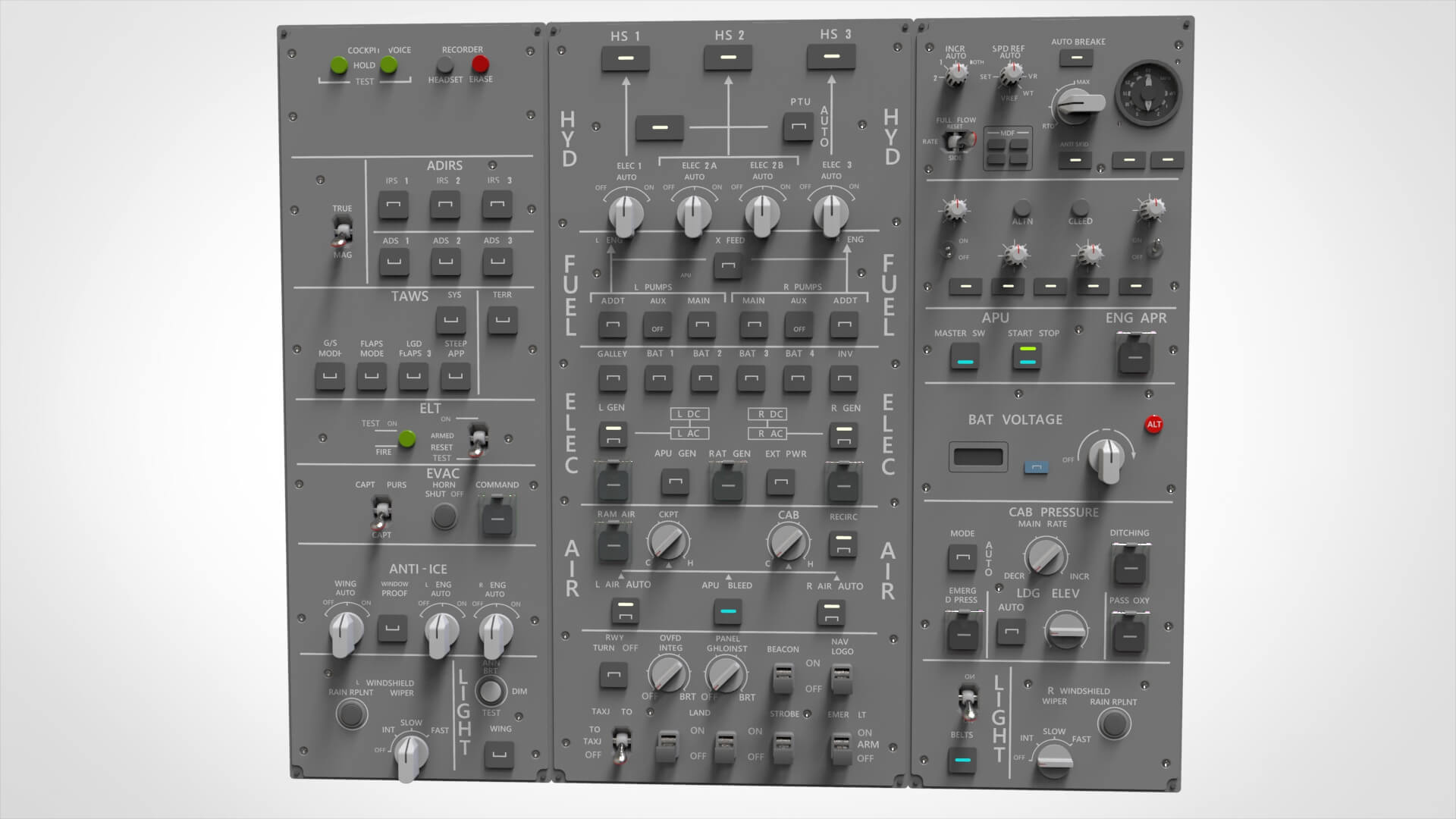 Dashboard 3 Control Panel With Buttons and Knobs - 3D Model by Chtazi